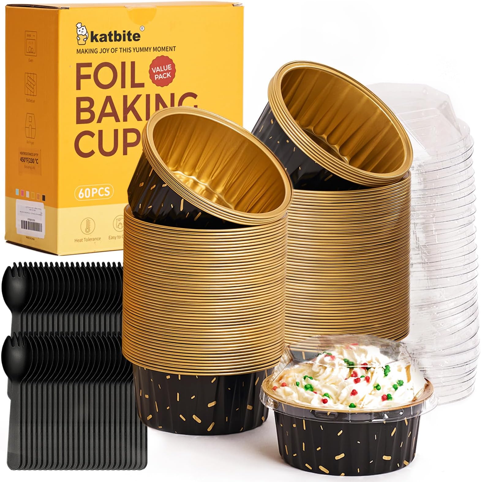Amazon.com: Disposable Ramekins with Lids - Katbite 60 Pack 5oz ...