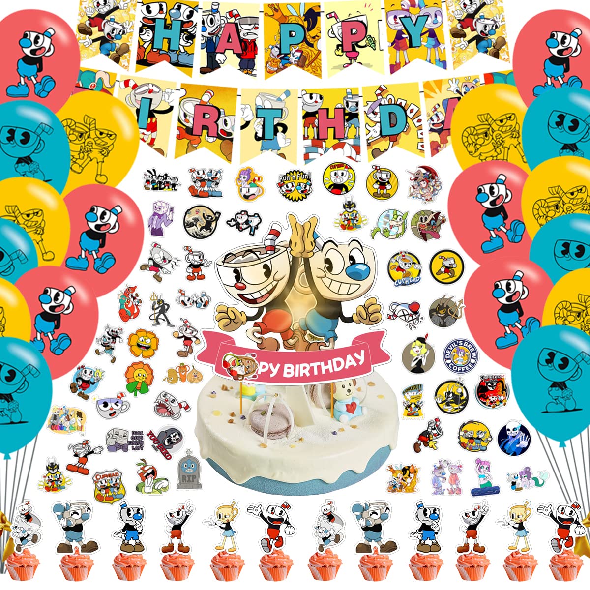 Cup Head Tv Show Party Supplies Cute Cup Head Tv | Desertcart Sweden