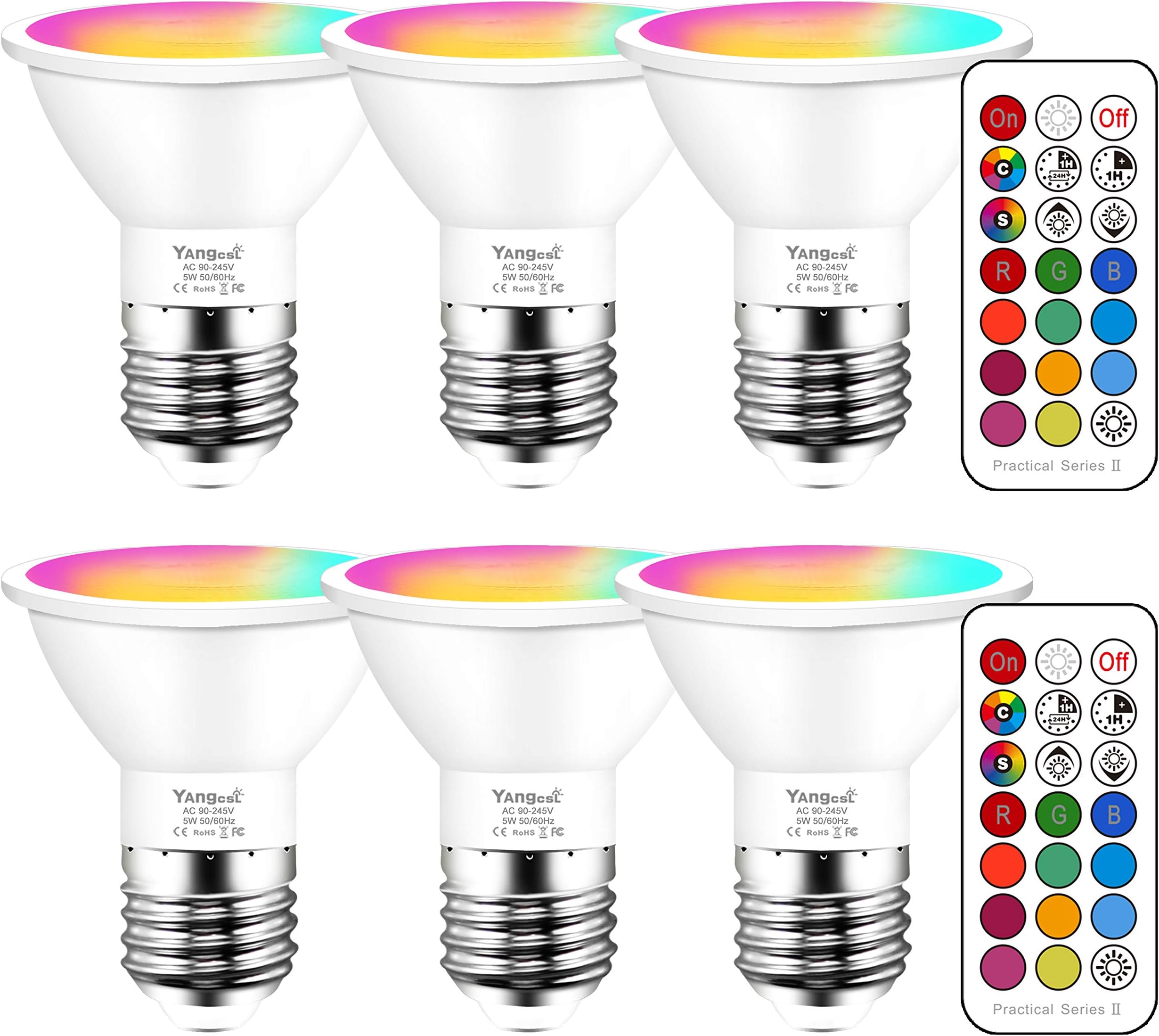 Yangcsl LED Light Bulb 40W Equivalent 400LM, Color Changing Light Bulb ...