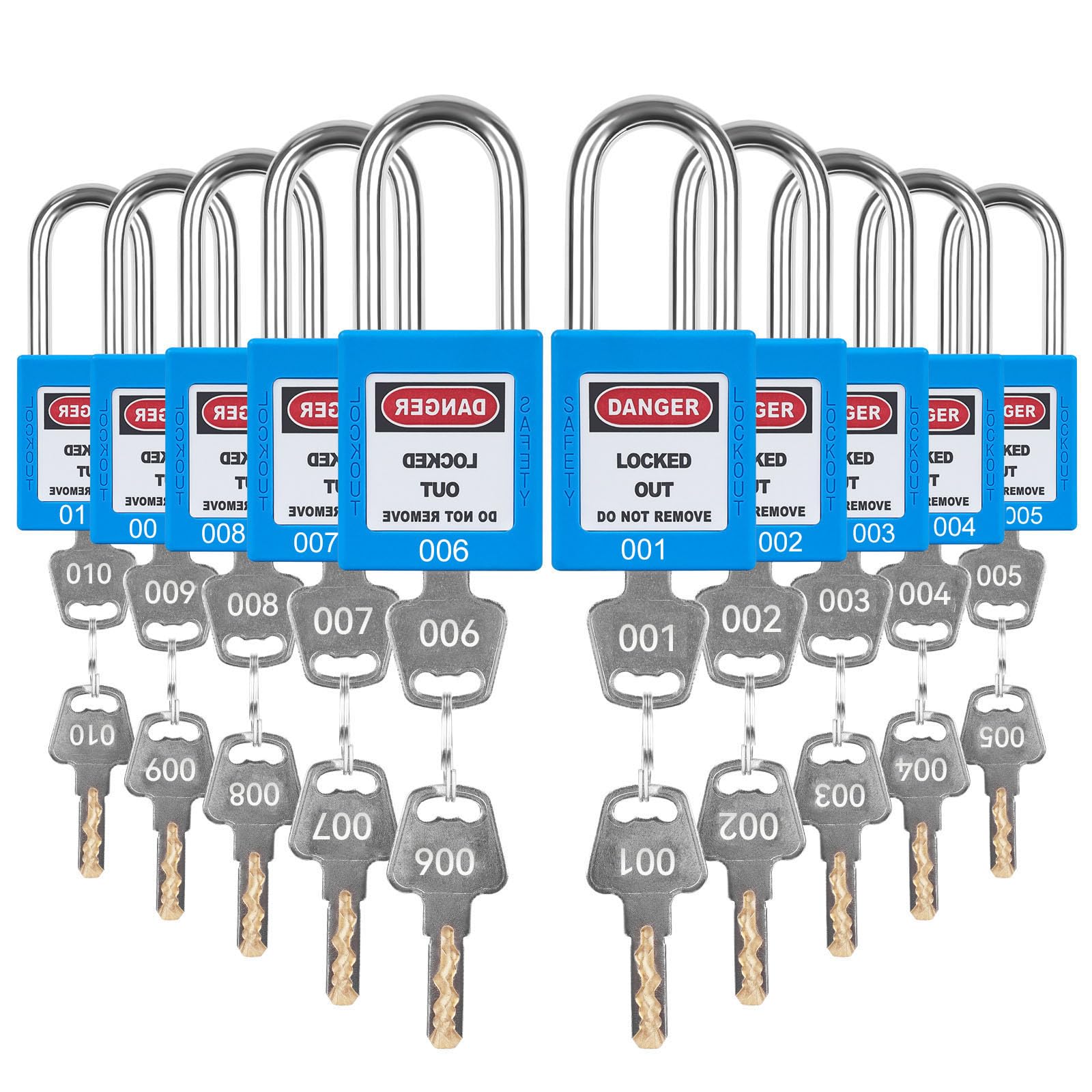 BULANGDI Lockout Tagout Locks Set -10pcs Blue Loto Locks, Lockout Locks ...