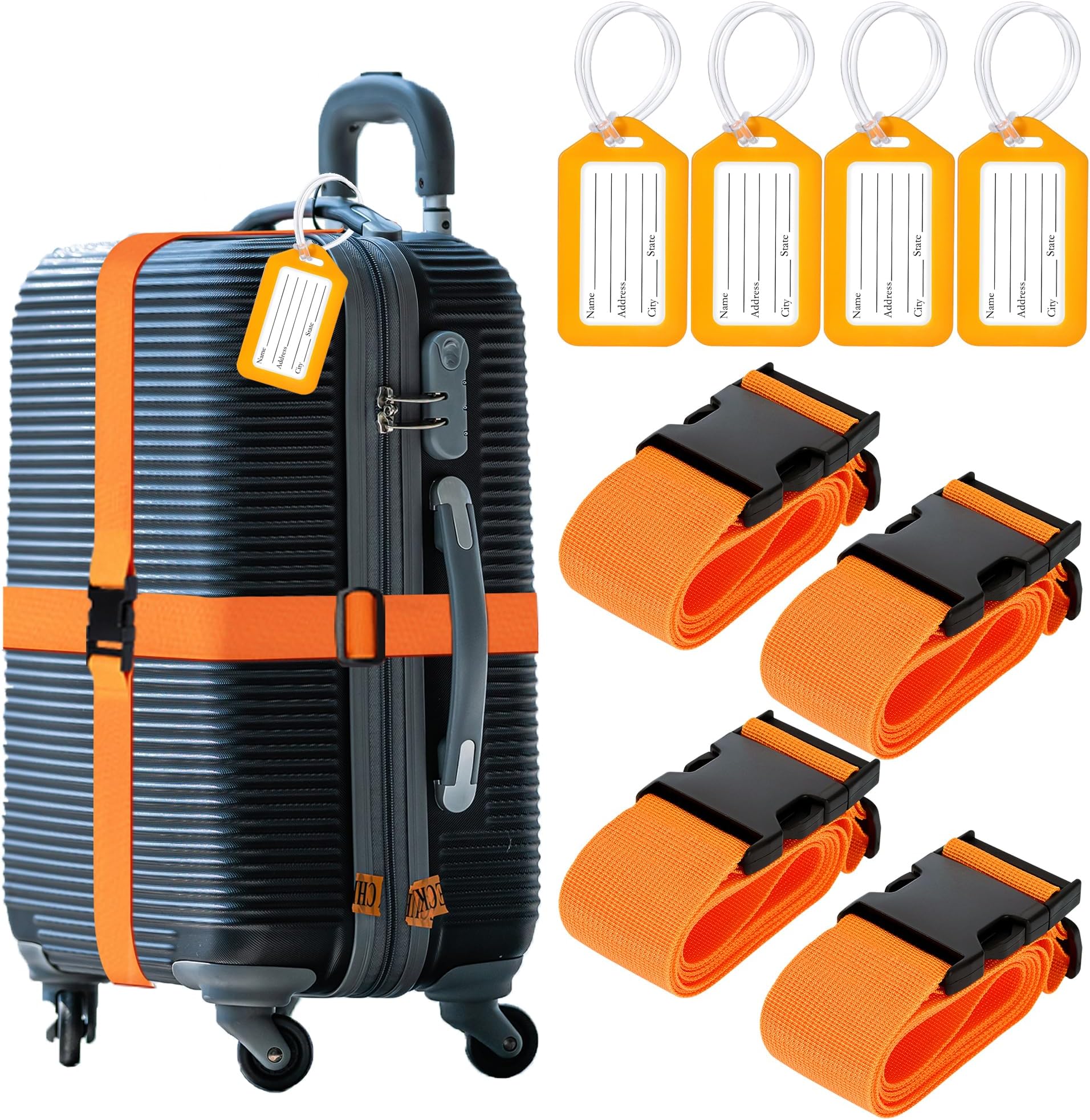 Amazon.com: MAGARROW 80" Long Utility Luggage Straps with Buckle ...