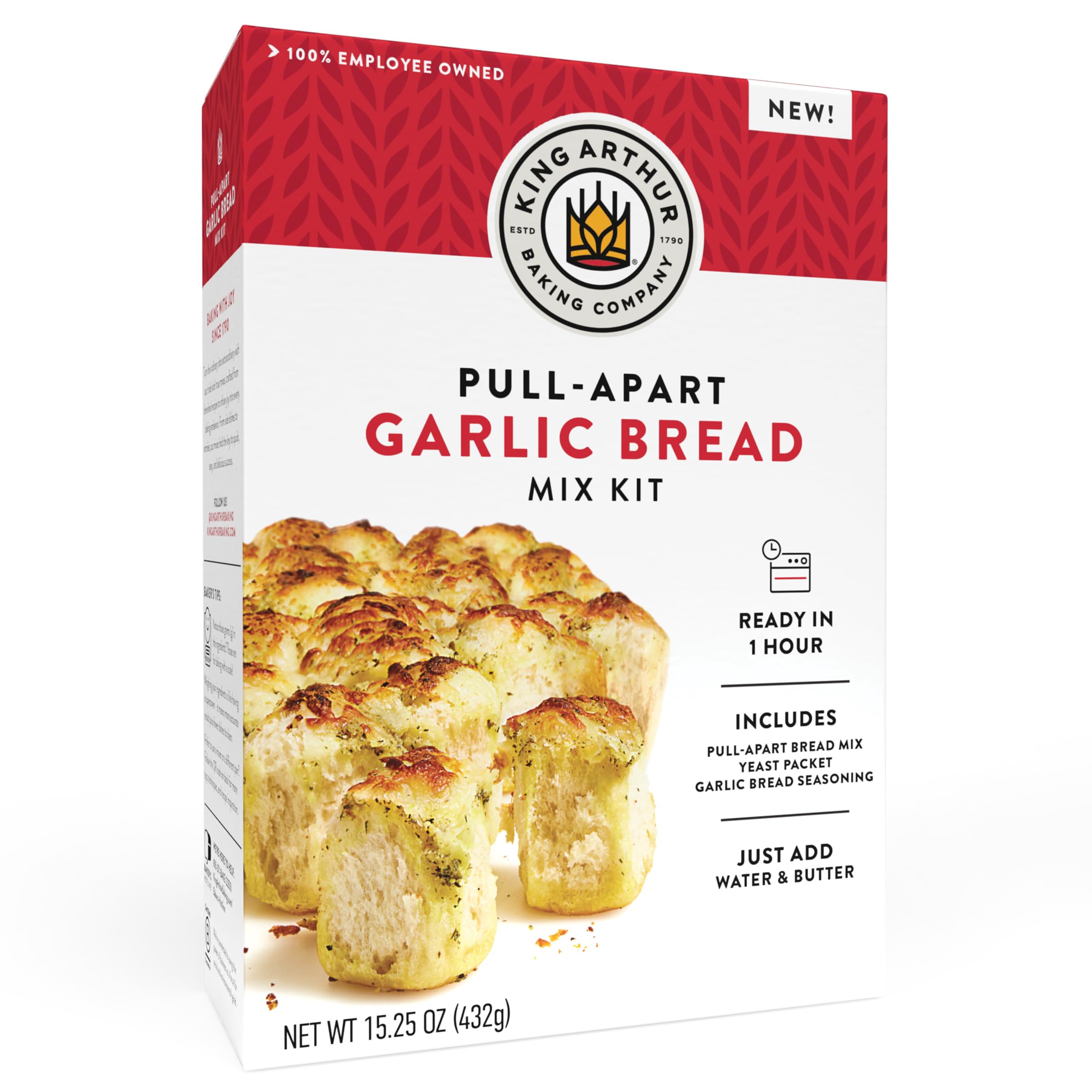 Amazon.com : King Arthur Baking Company Pull-Apart Garlic Bread Mix Kit ...