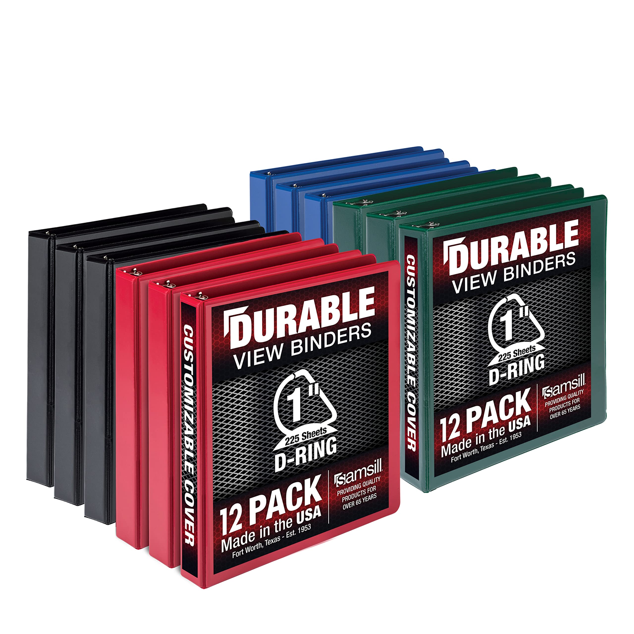 Snapklik.com : Durable 1 Inch 3 Ring Binder, Made In USA, D Ring Binder ...