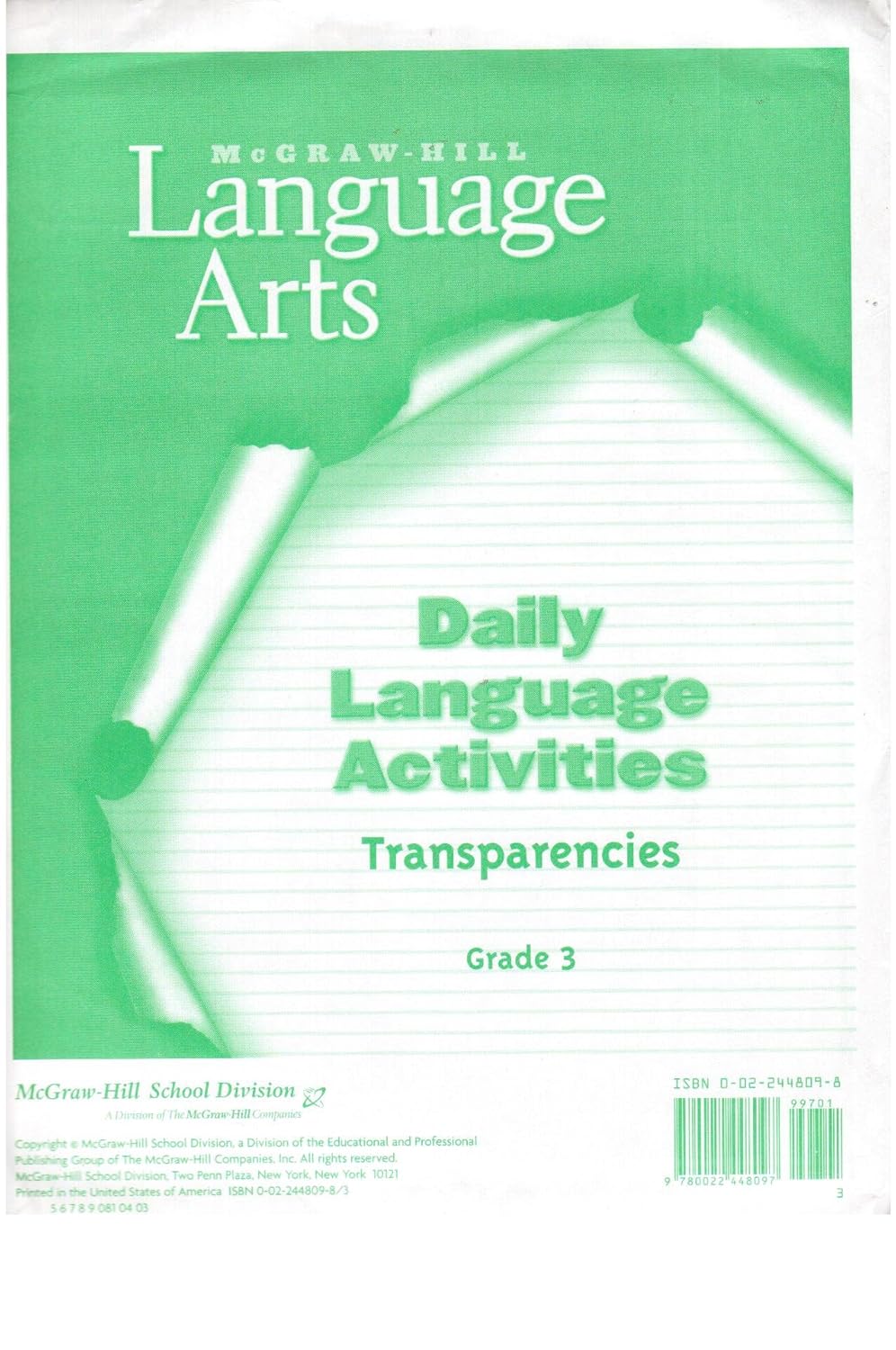 Daily Language Activities Transparencies Grade 3 (McGraw-Hill Language ...