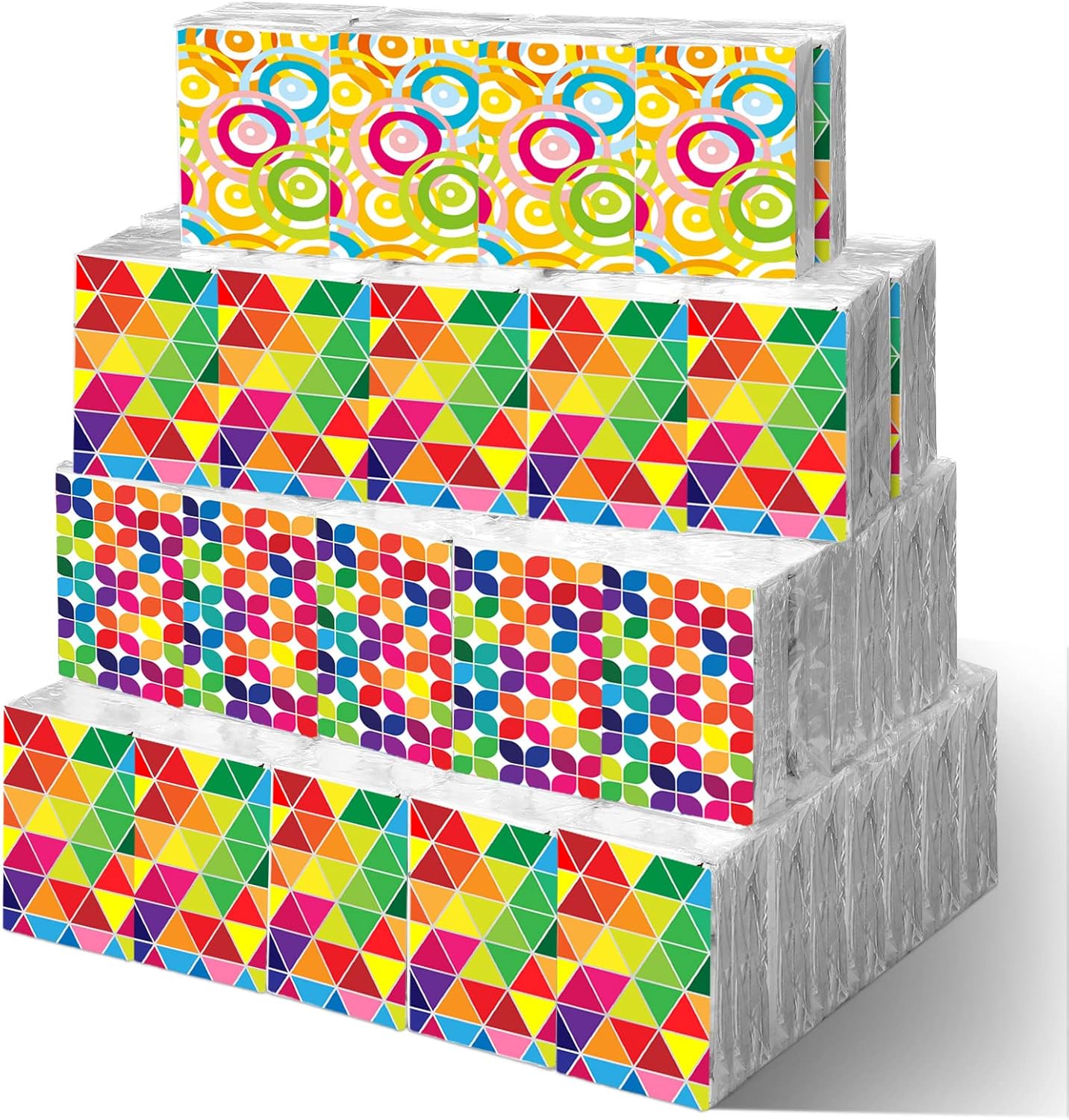 Amazon.com: Harloon 120 Pack Facial Tissue Packs 4 Ply Rainbow Travel ...