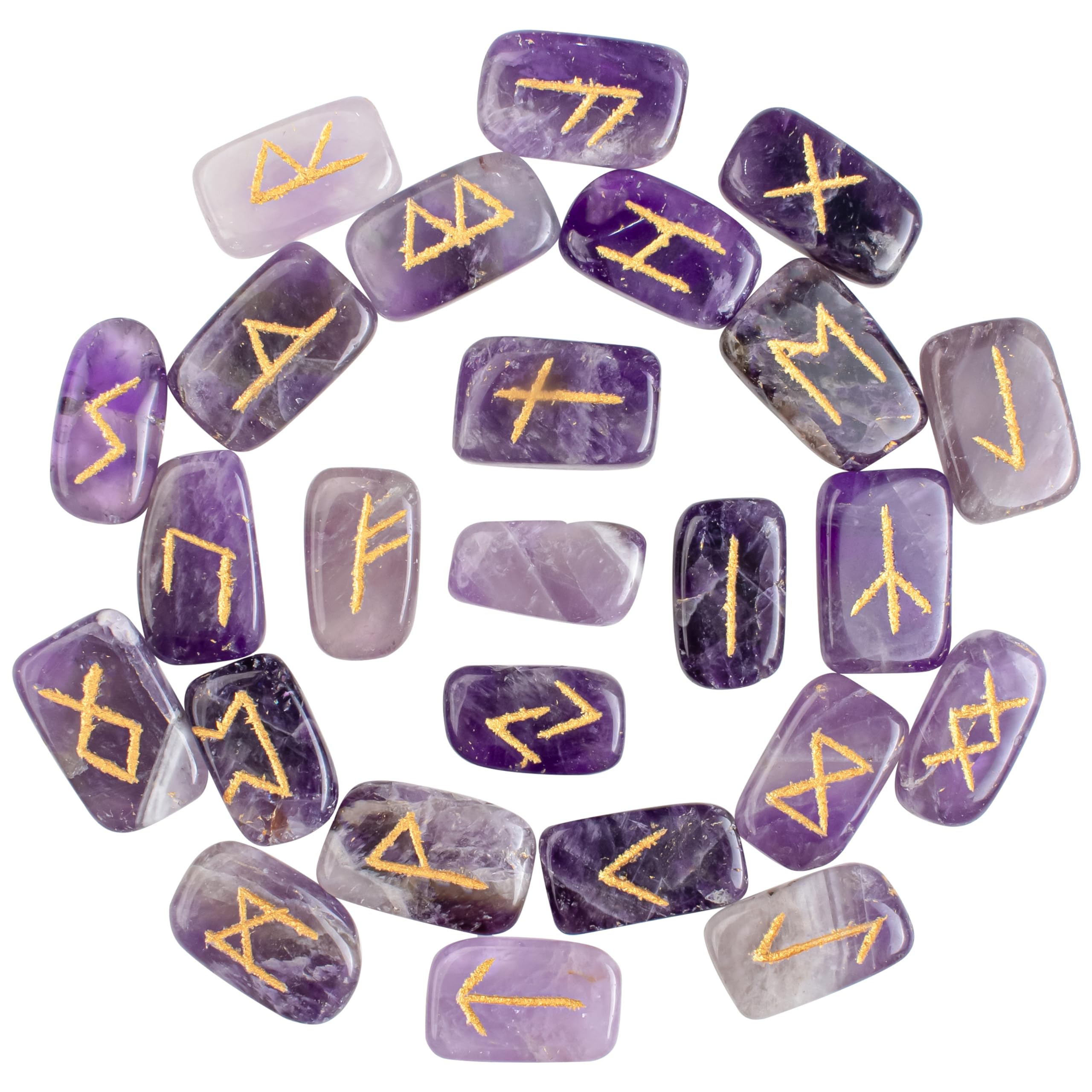Amazon.com: BEZAVO Amethyst Rune Stones Set with Engraved Elder Futhark ...