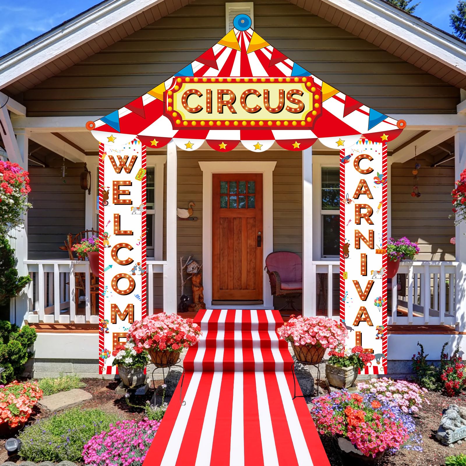 Amazon.com: Fanfanwin 4 Pcs Carnival Circus Tent Decorations Carnival ...