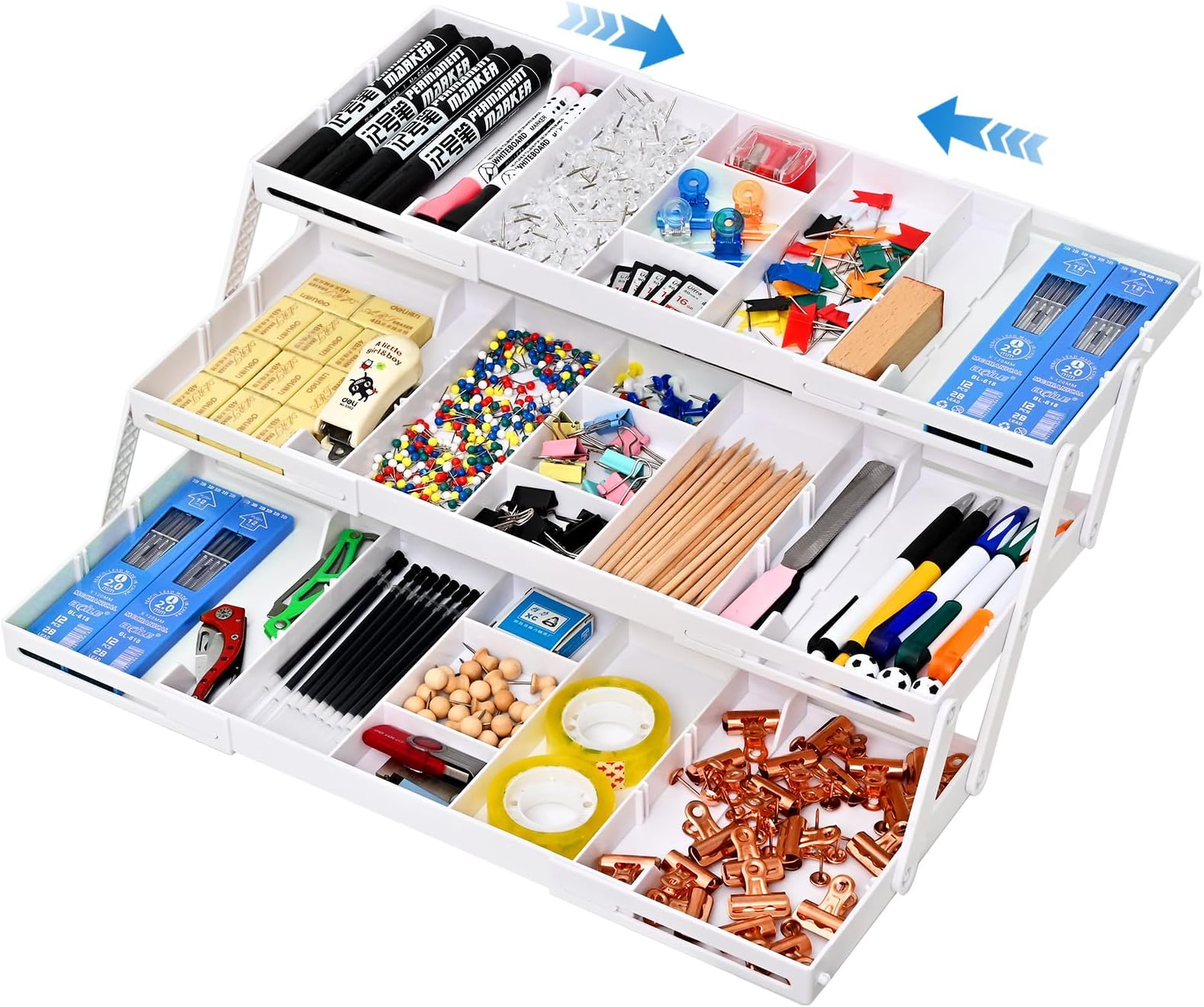 Amazon.com: 3 Tier Foldable Expandable Smart Drawer Organizer ， Multi ...