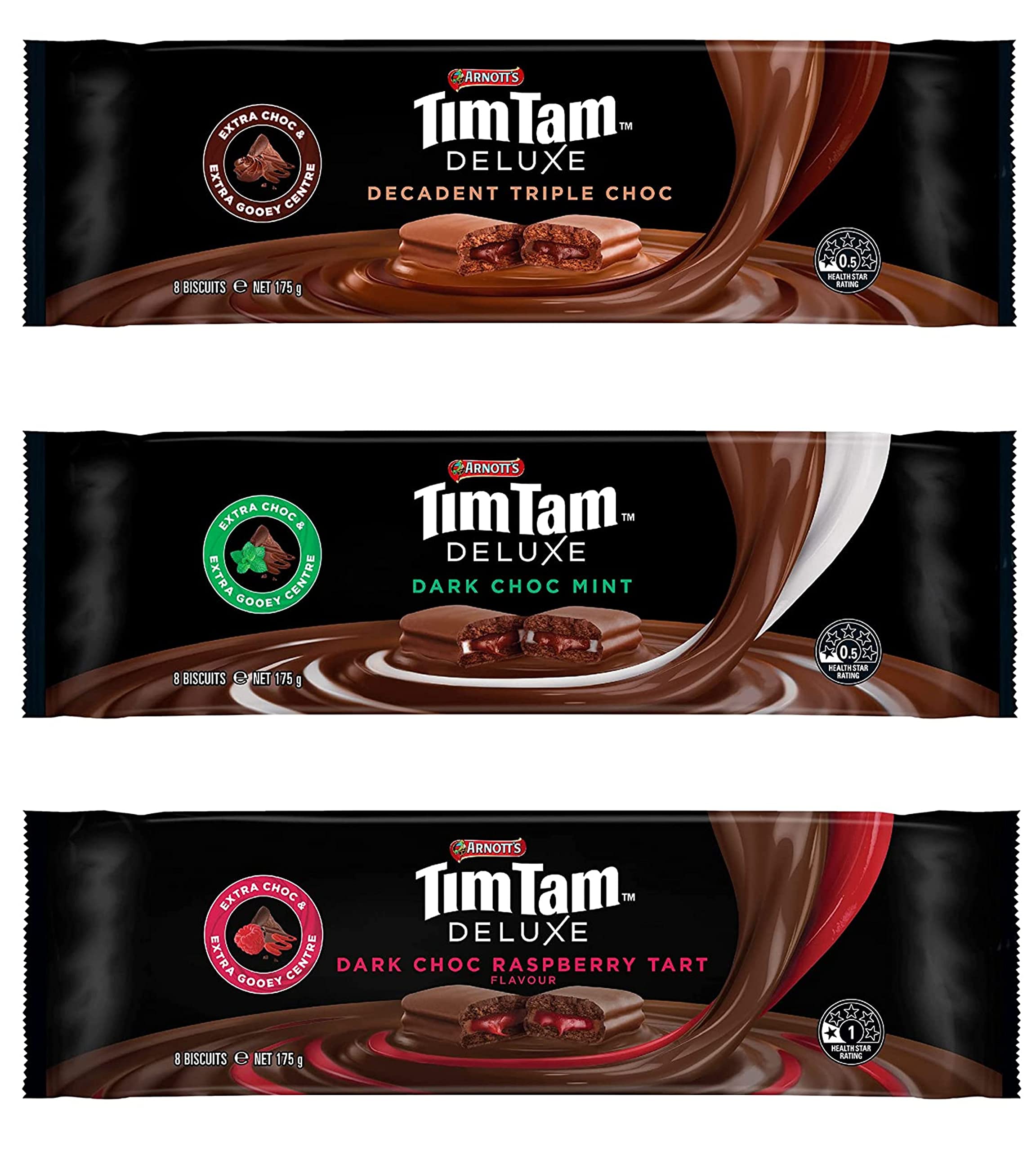 Buy Arnott's Tim Tam - Deluxe Triple Choc, Dark Choc Mint, Dark ...