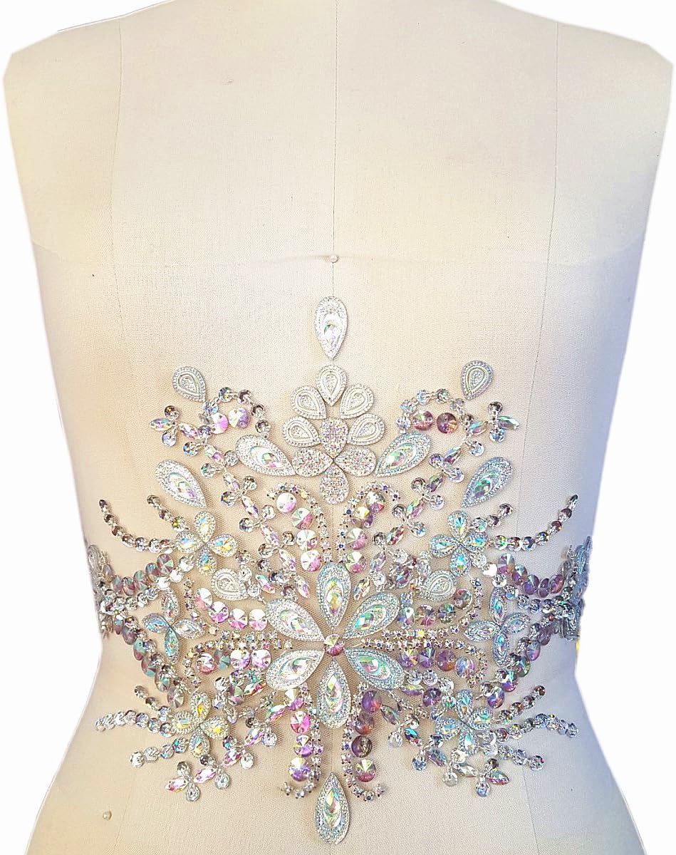 Amazon.com: Gorgeous Pure Handmade Beaded Bling Bright Crystal Patches ...