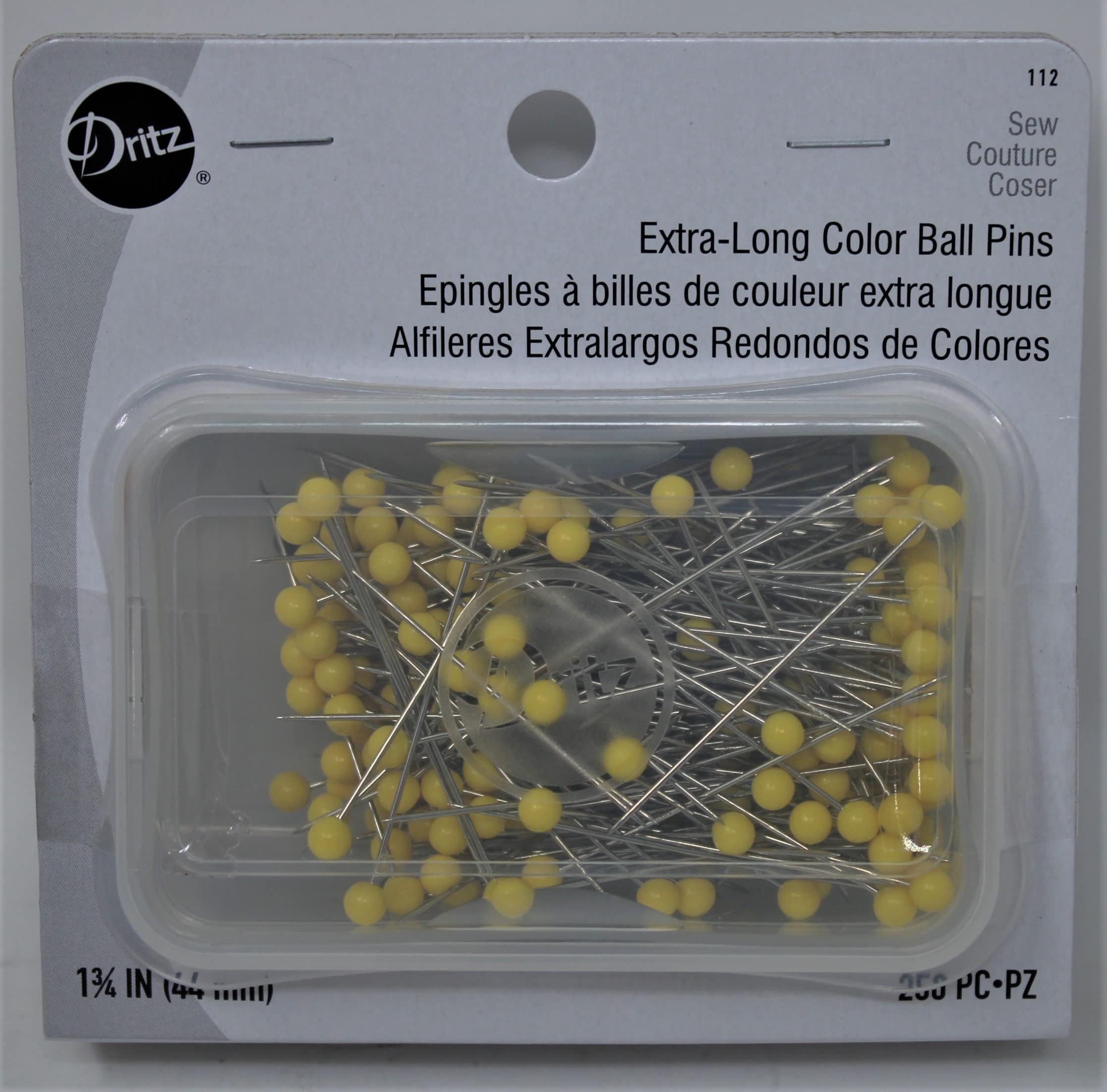 Amazon.com: Dritz 112 Color Ball Pins, Extra Long, 1-3/4-Inch (250 ...