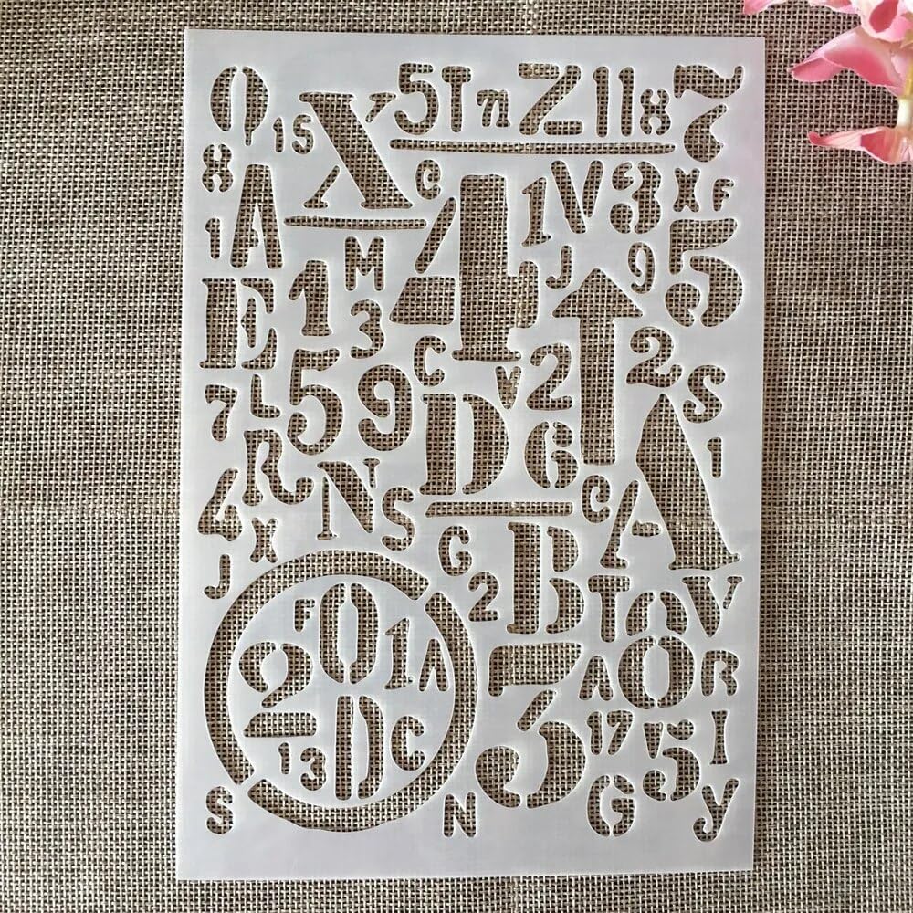 Amazon.com : A5 21cm Letters Numbers Stencils for Painting on Wood ...
