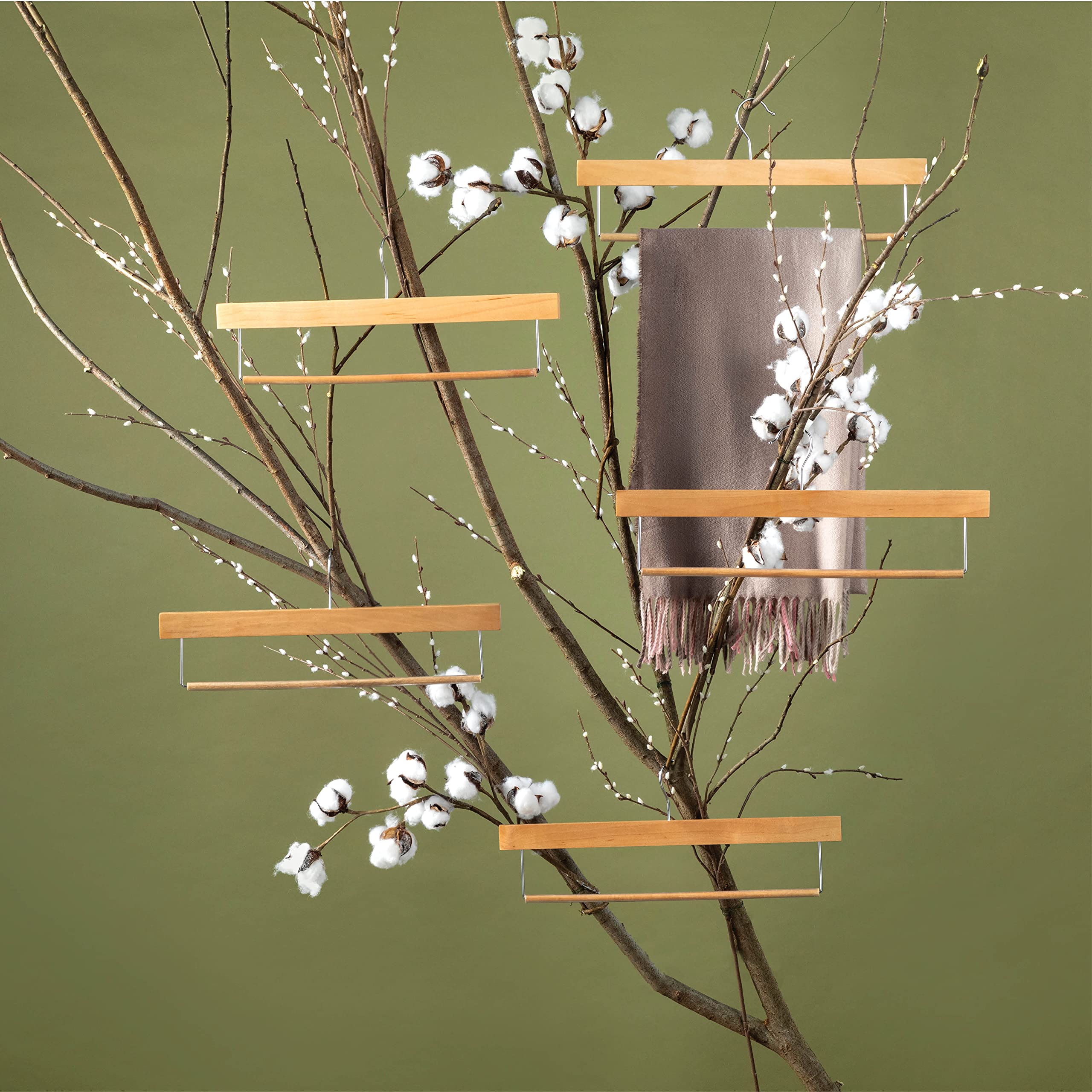 High-Grade Wooden Slack/Trouser Pants Hangers with Non Slip Bar (10 ...