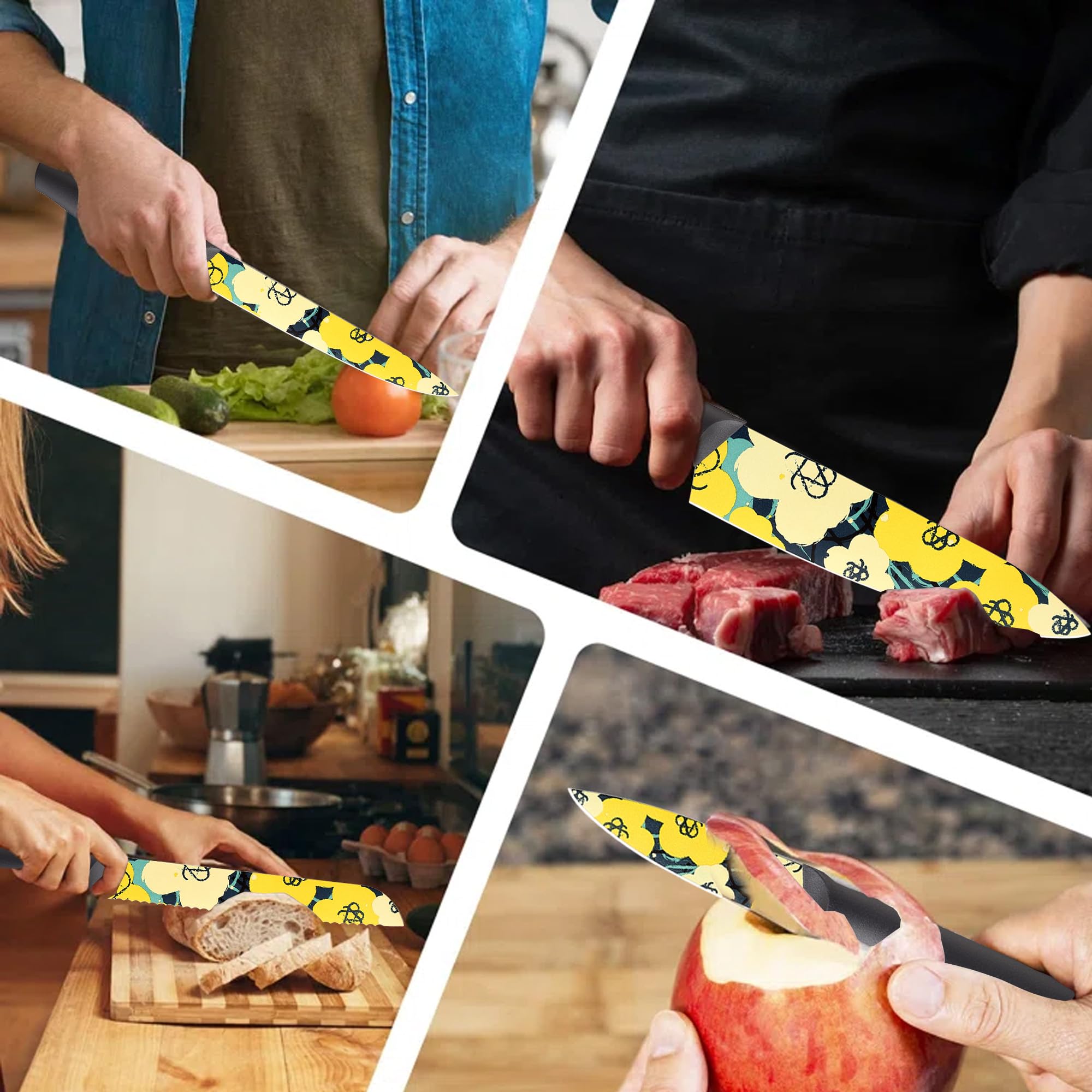 Marco Almond Knife Set Artistic Designed Pattern Kitchen Knife 6 ...