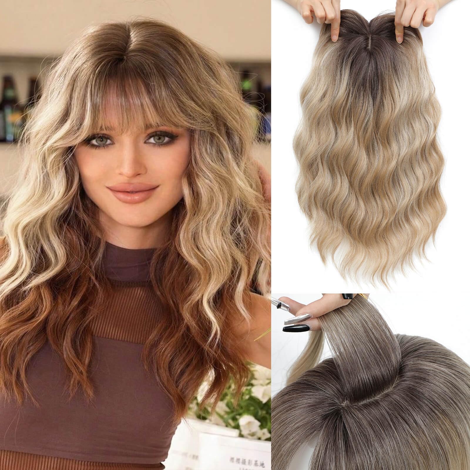 Amazon.com : Megito 14inch Hair Toppers for Women with Thinning Hair ...