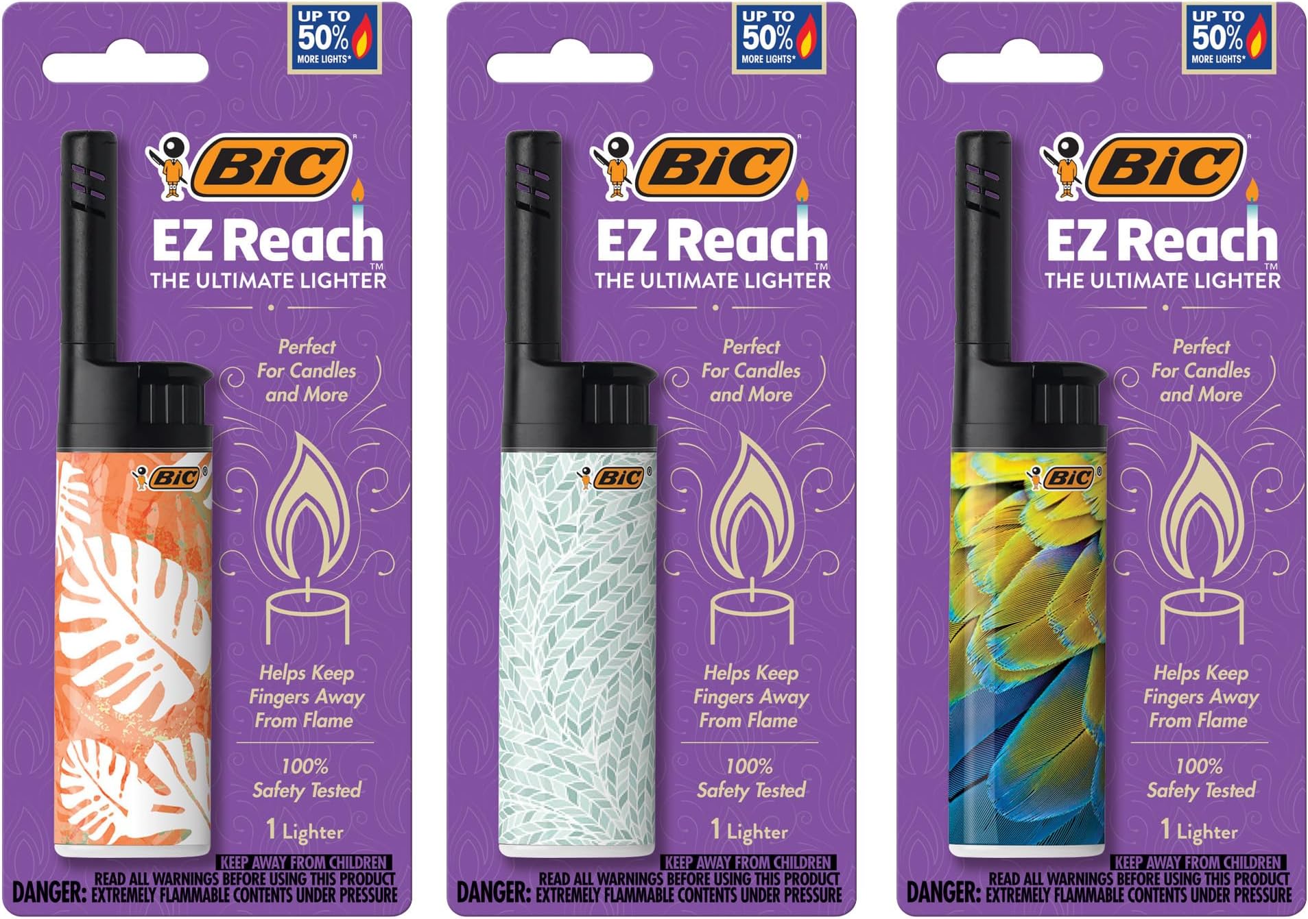 Amazon.com: BIC EZ Reach Lighter, Assorted Colors, 40-Count Tray ...