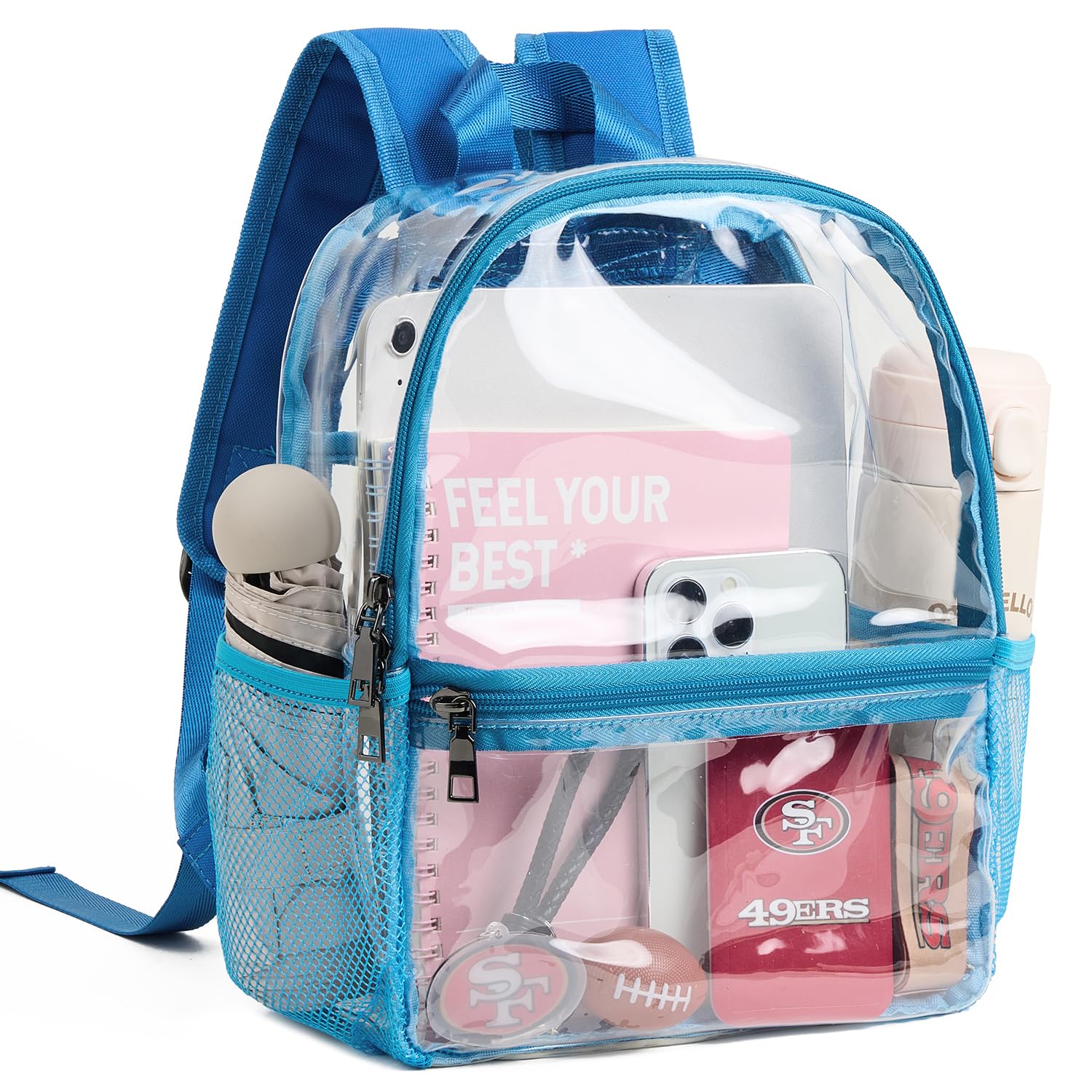 Amazon.com | Bluome Clear Backpack for Stadium Events 12x6x12 Clear Bag ...