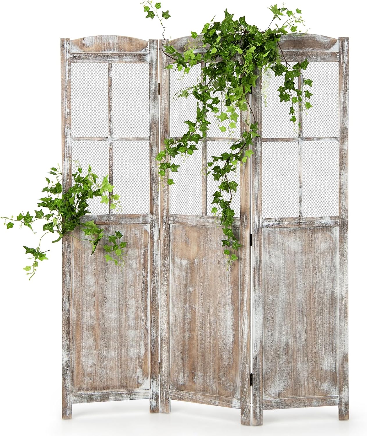 Amazon.com: GOFLAME 3-Panel Folding Room Divider, 6FT Paulownia Wood ...