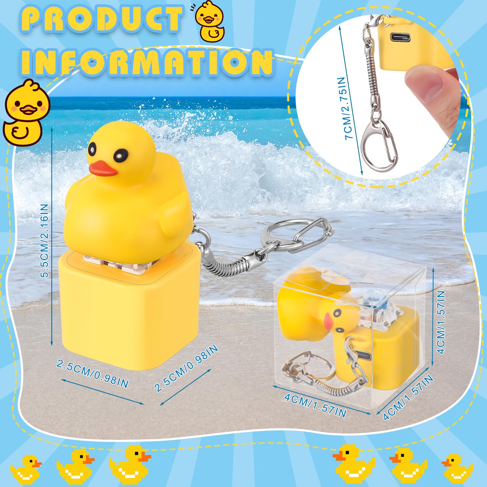 Snapklik.com : Simgoing 1 Pcs Quacking Duck Keychain Fidget Toy ...