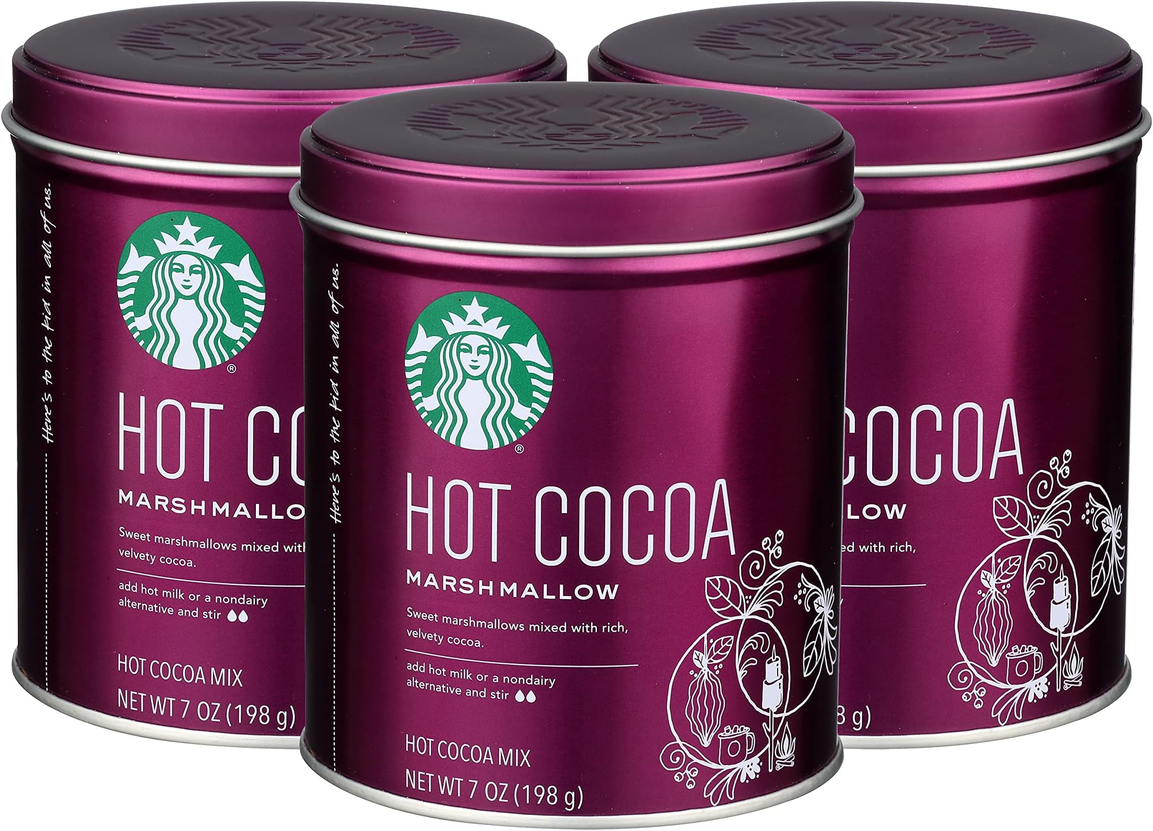 Amazon.com : Starbucks Hot Cocoa Mix Tin (Marshmallow, Pack of 3 ...