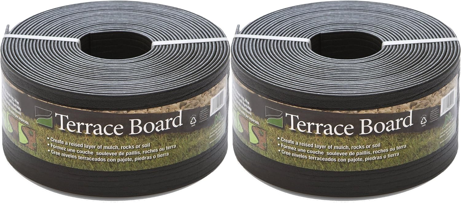 Amazon.com : 5" Black Terrace Board, 40' with 10 Stakes, 2-Pack : Patio ...
