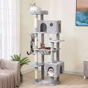 Amazon.com : Meow Sir Large Cat Tree for Large Cats 70 Inches Tall Cat Tower with Large Hammock ...