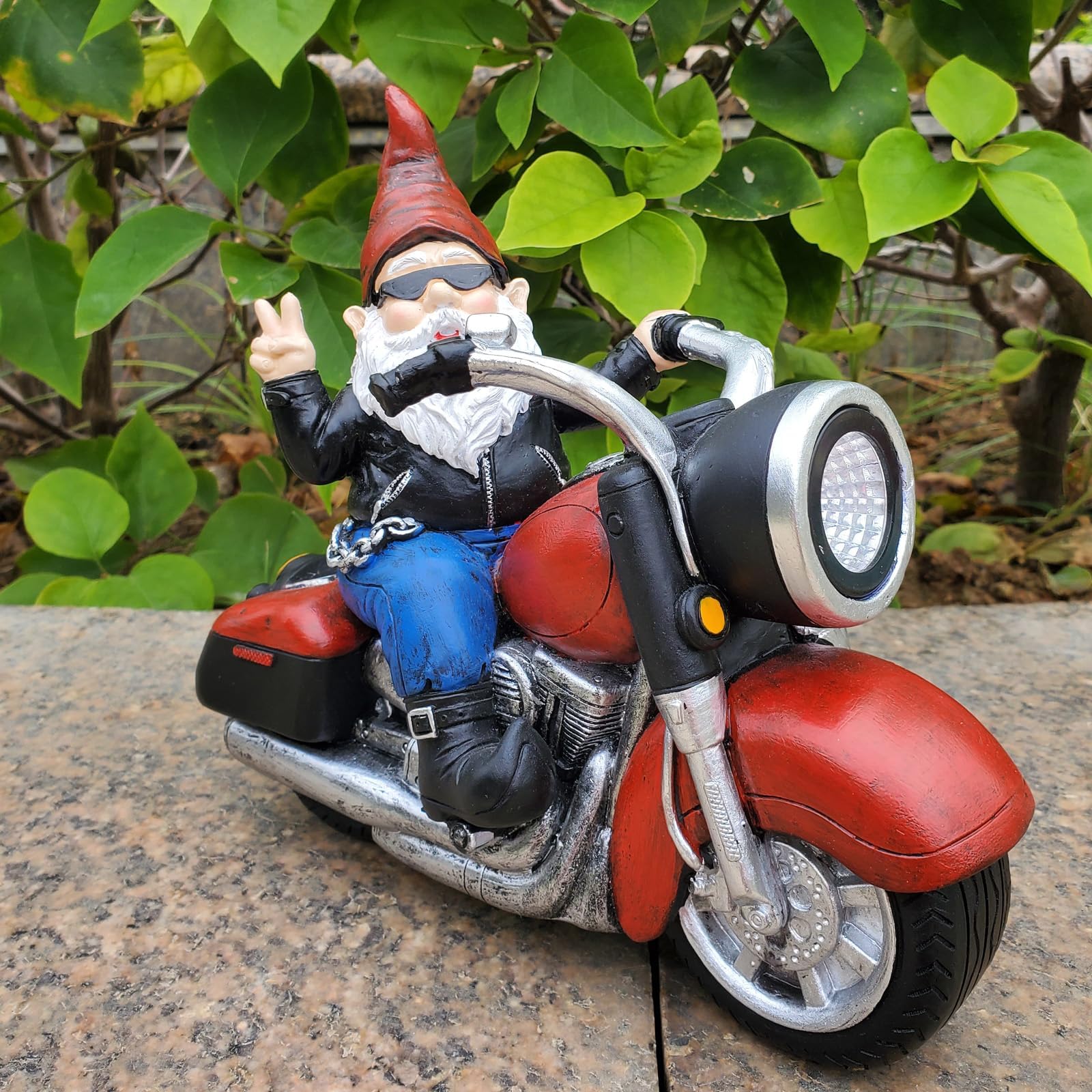 Amazon.com: Jy.Cozy Large Garden Gnomes Statue,Big Biker Gnomes in ...