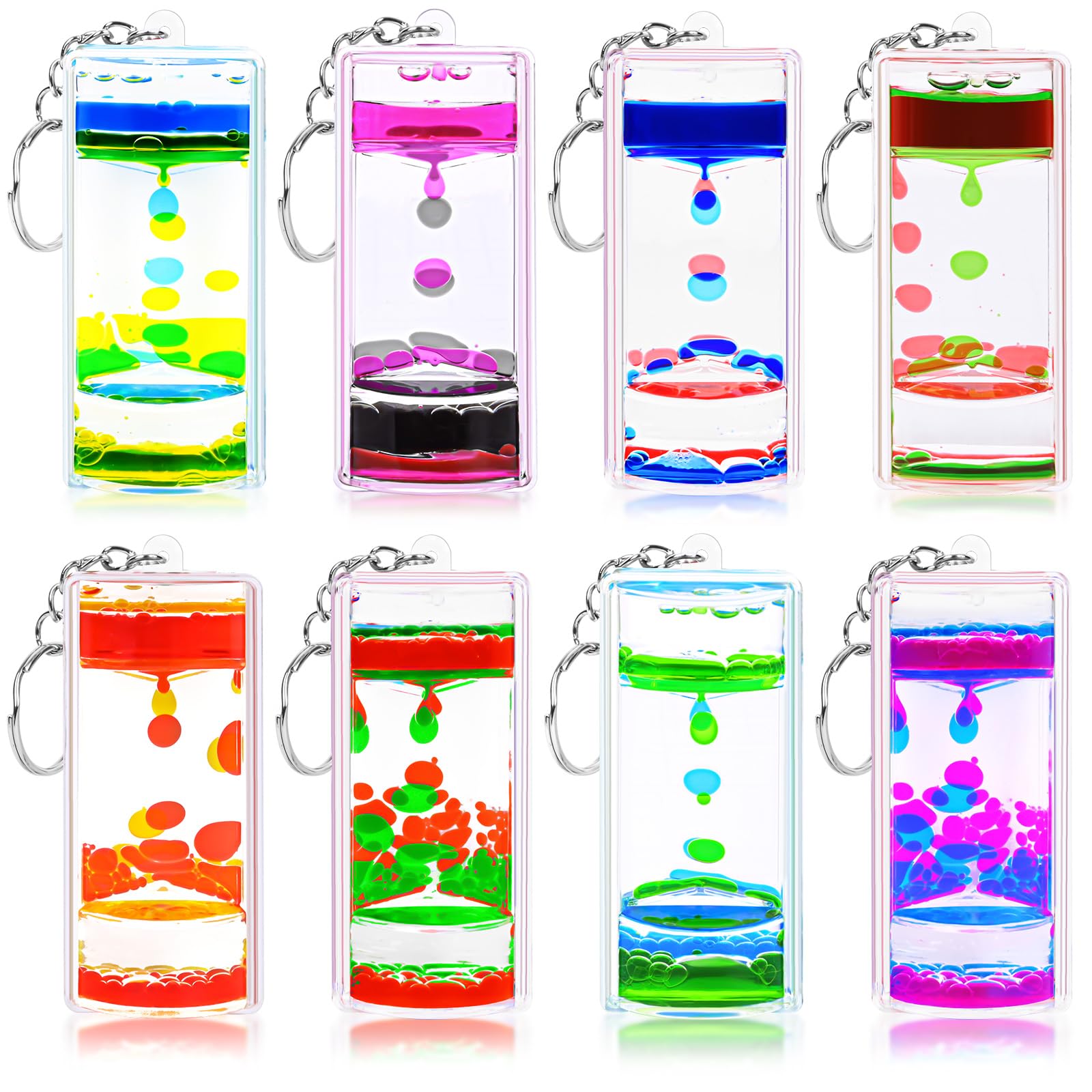 Amazon.com: ZHBWOW Fidget Liquid Motion Bubbler Key Chains Mini 8Pcs ...