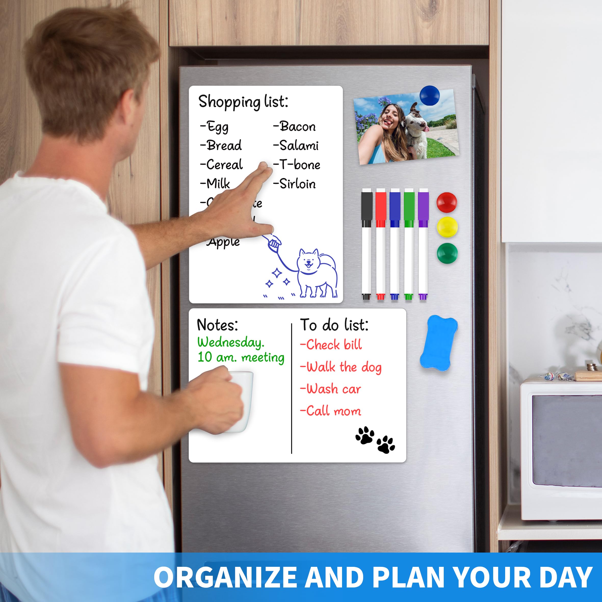 Snapklik.com : Magnetic Dry Erase Board Fridge White Board Sheet, 12"x8 ...