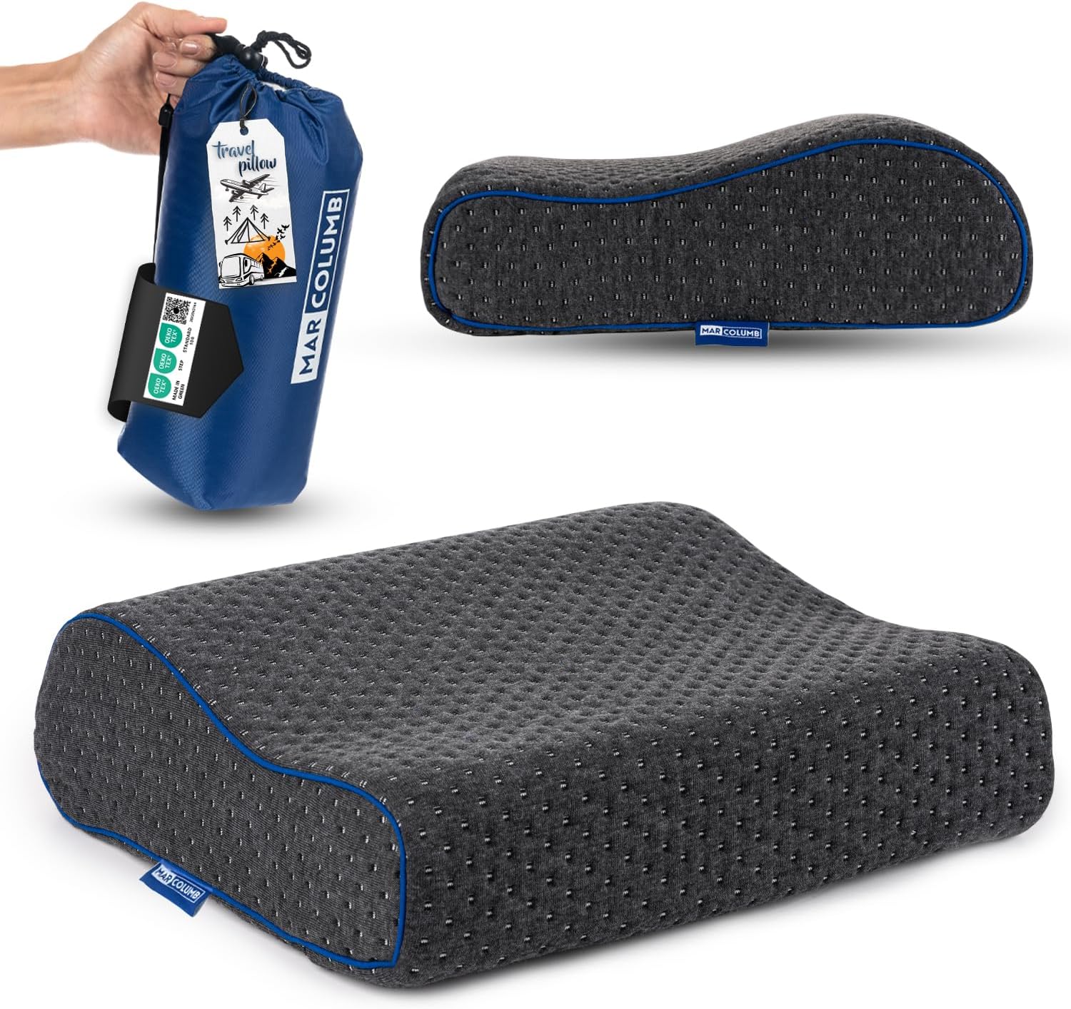 Marcolumb Travel & Camping Comfortable Memory Foam Pillow – Easy to ...