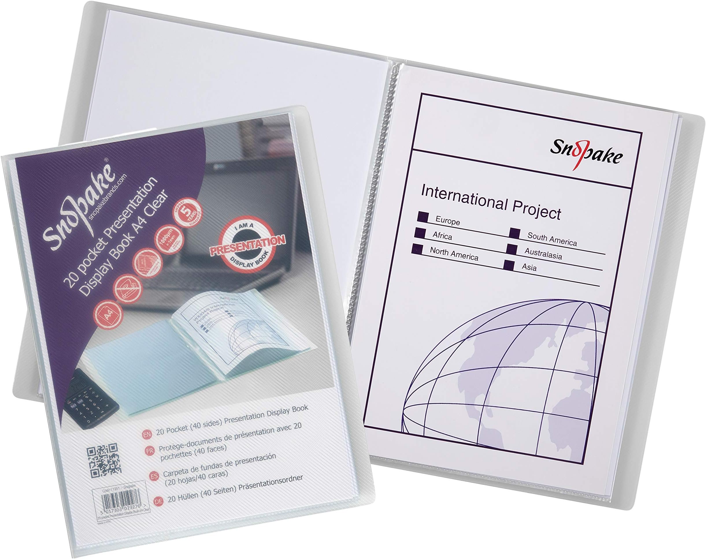 Snopake A4 Indexed Display Book 40 Pockets – Black [Pack of 1] Ref ...