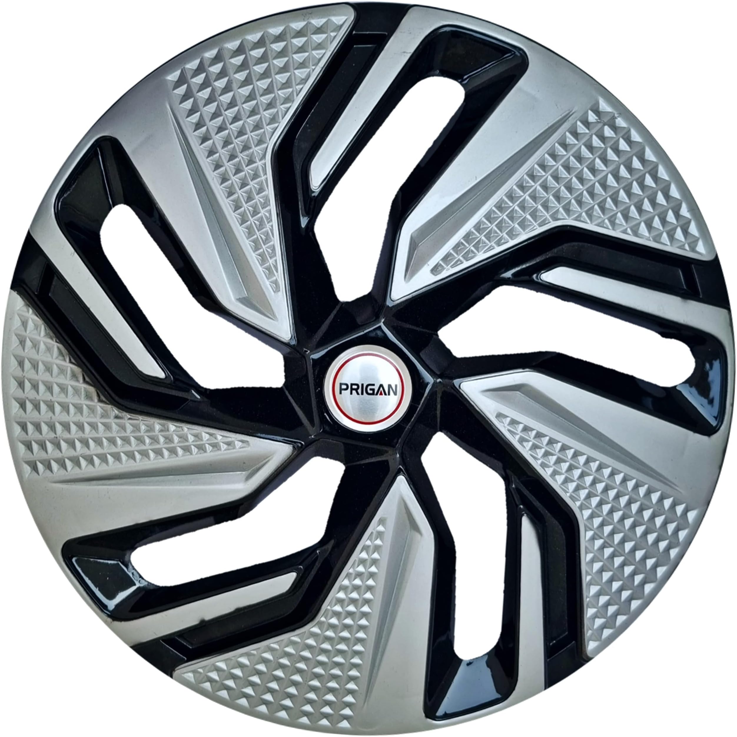 PRIGAN 13 Inch BLAZE Black Silver Wheel Cover (Available in 13,14,15,16 ...