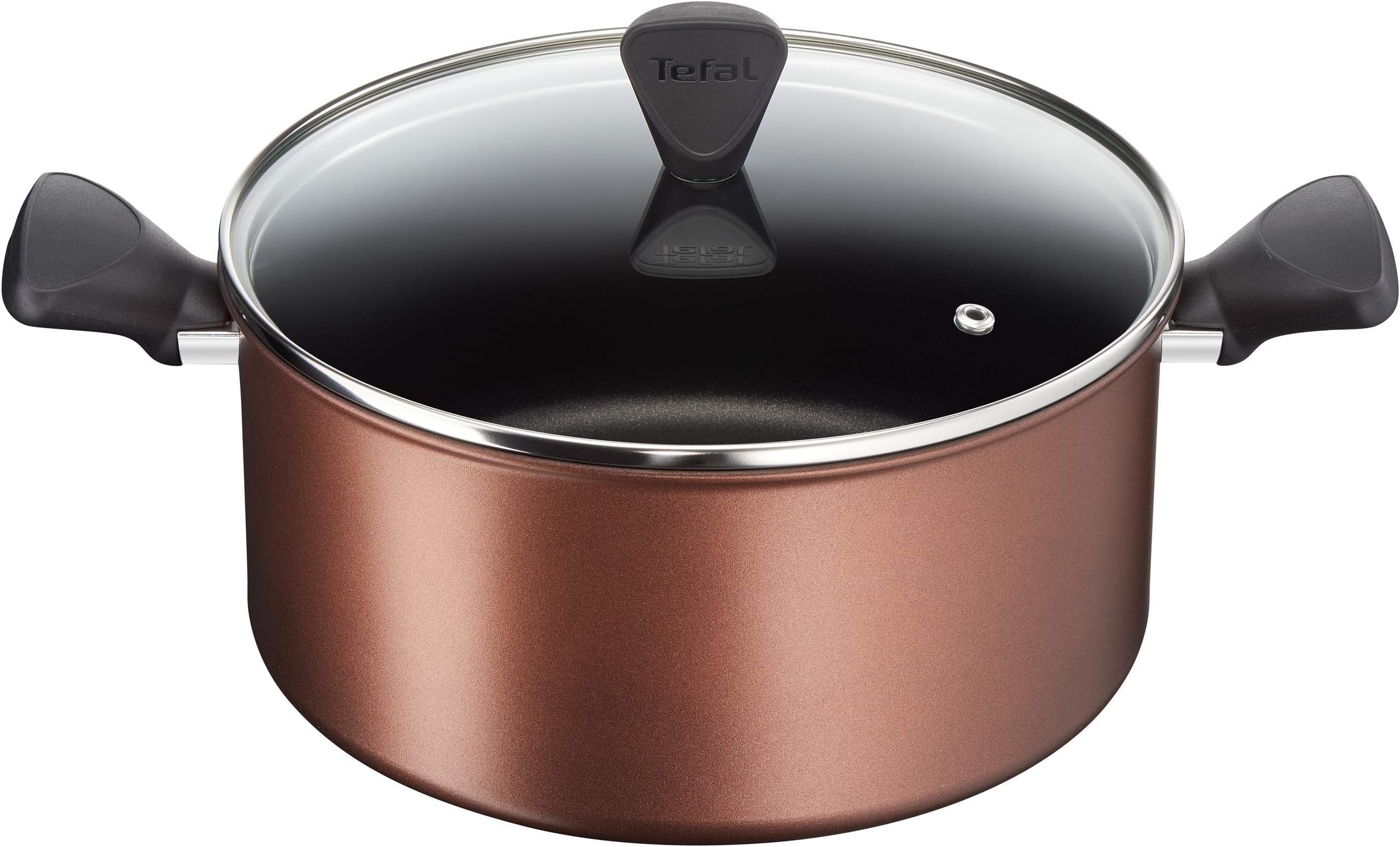 Tefal RESOURCE Faitout 24 cm (5L) Marron + Couvercle Verre Tous Feux dont Induction G1084602 ...