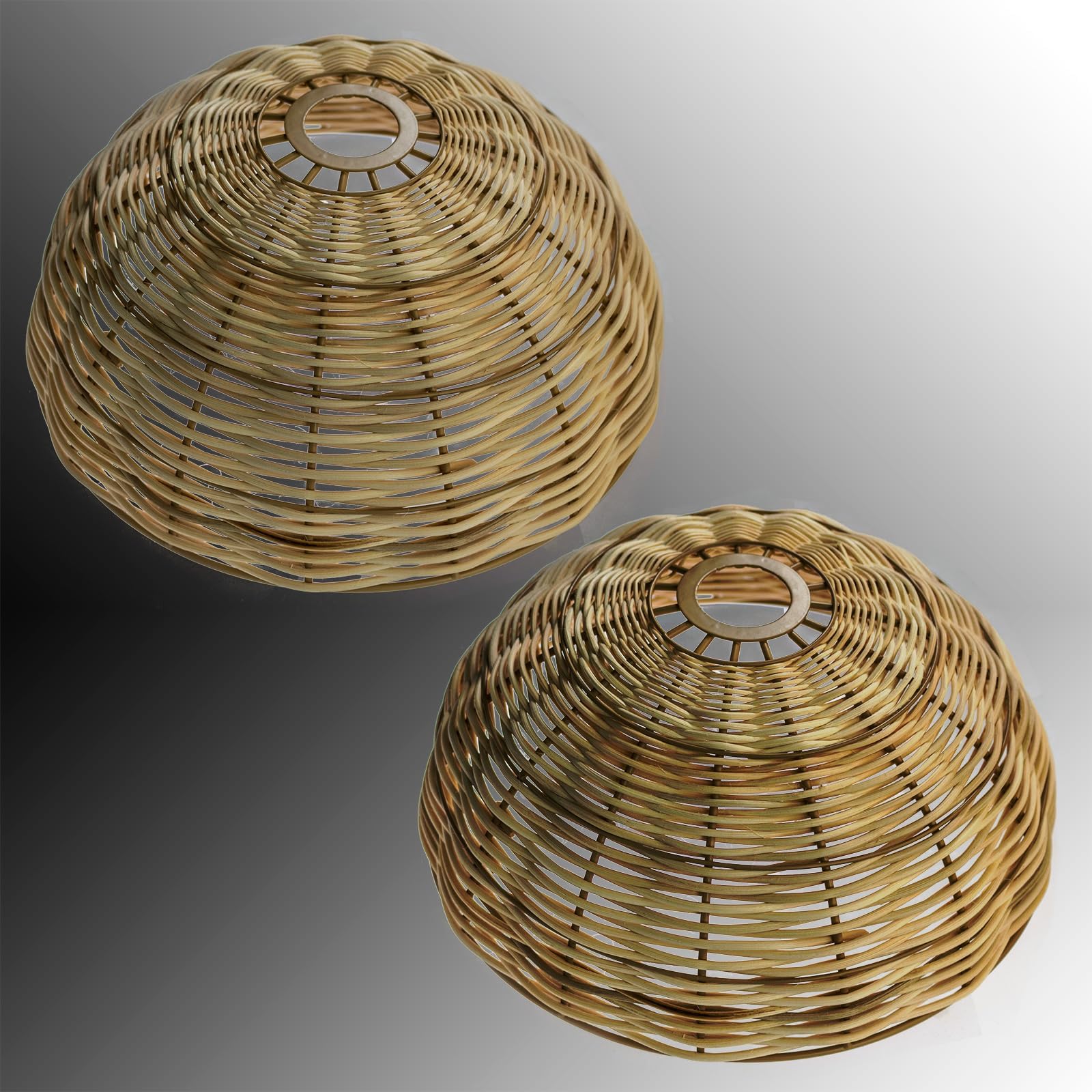Rattan Pendant Light Shade Woven wicker Replacement Boho Lamp shades ...