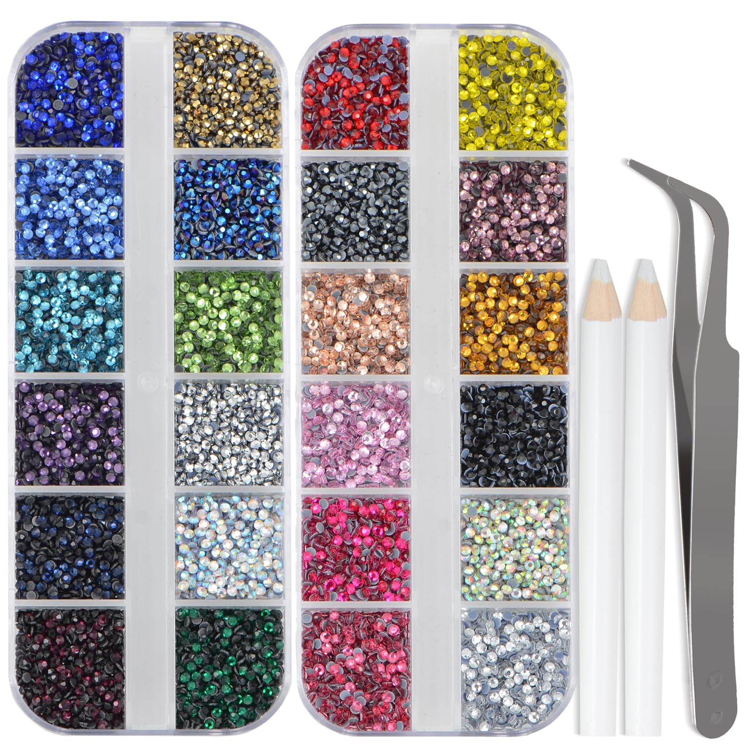 Amazon.com: LPBeads Glass Hotfix Rhinestones Bulk SS6 14400pcs 24 ...