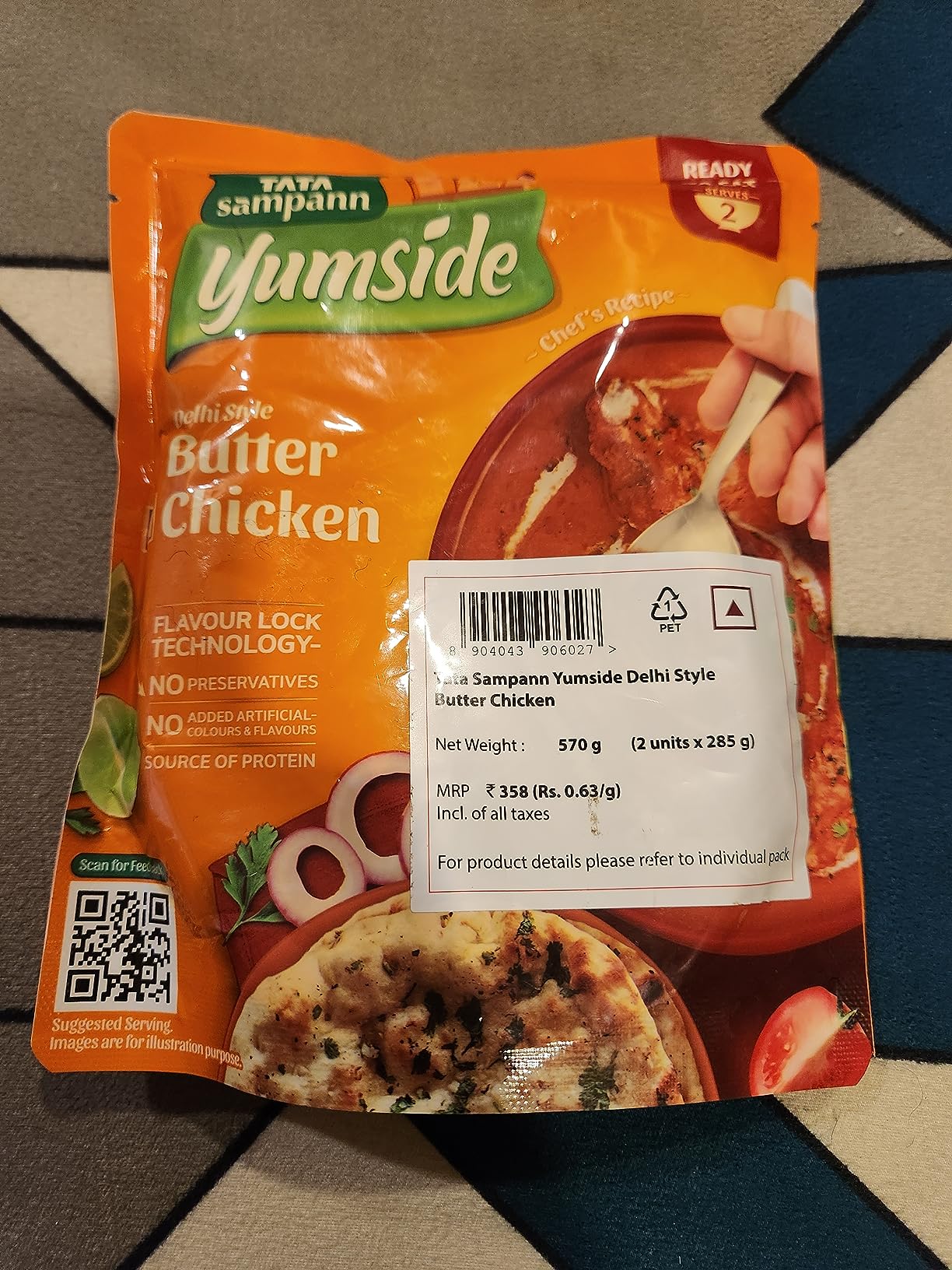 Tata Sampann Yumside Ready to Eat Butter Chicken, 285g, Instant Food ...