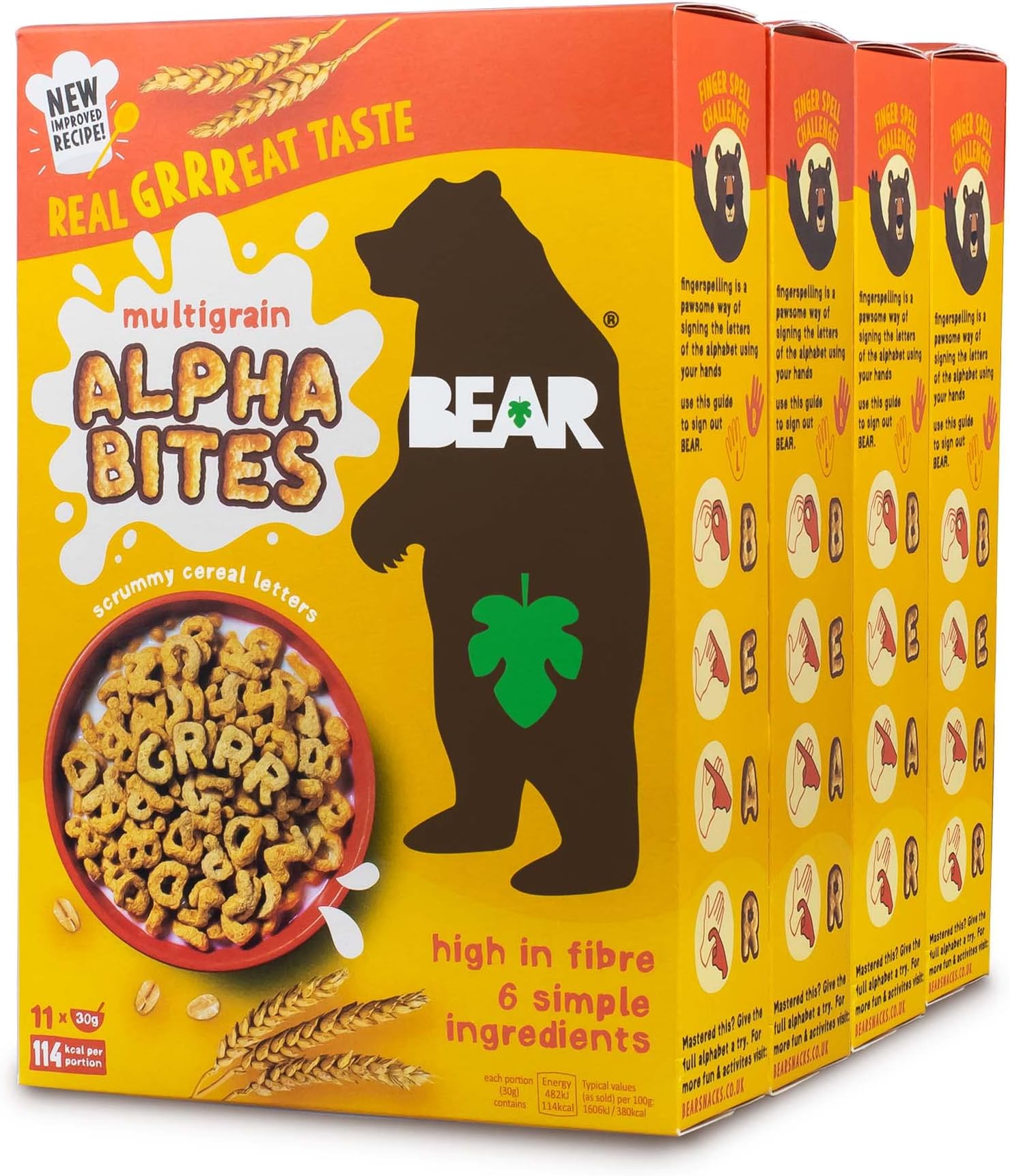 Amazon.com: Bear Alphabites Cereal - Multigrain 350g (Pack of 4)