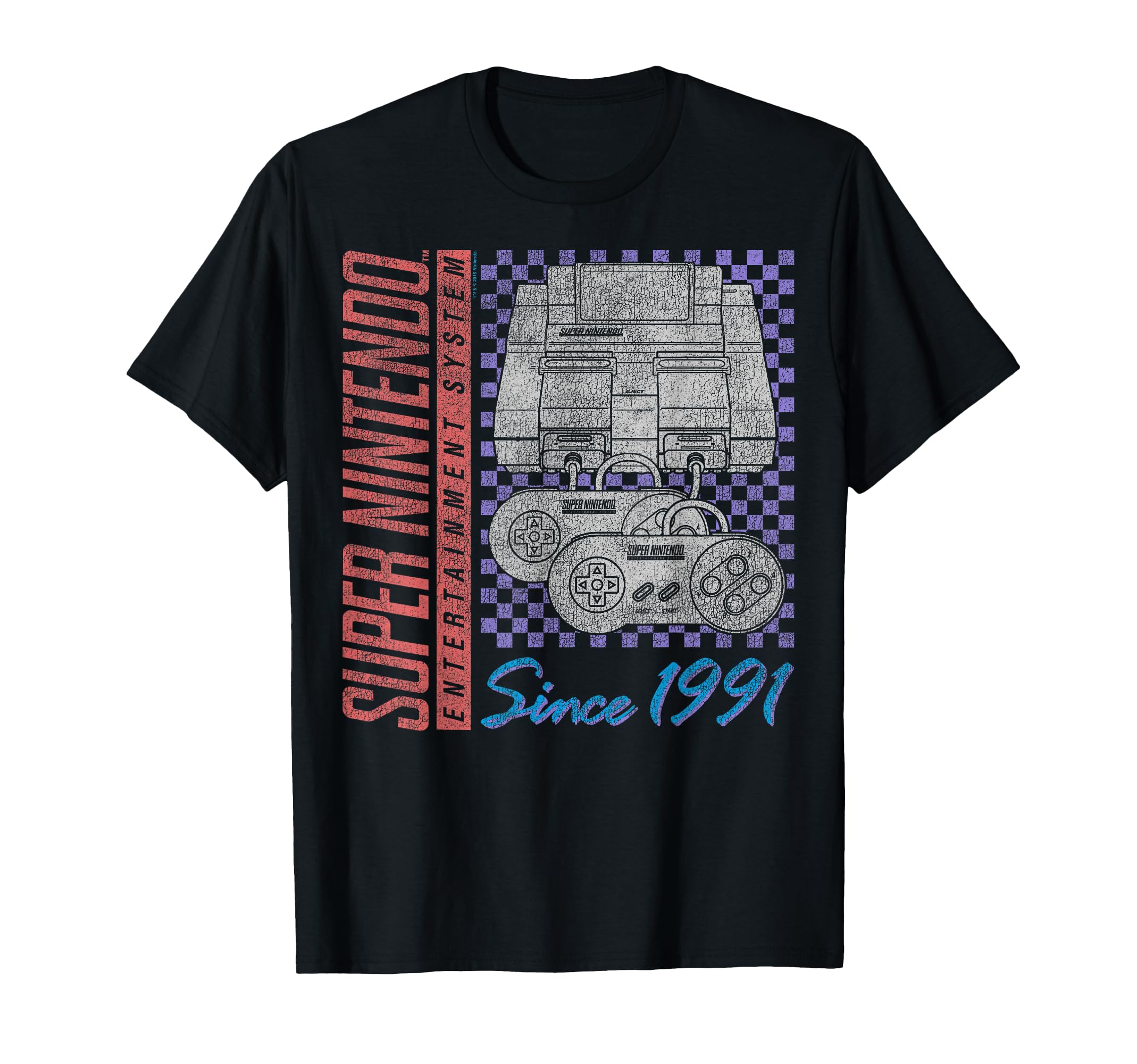 Amazon.com: Super Nintendo Entertainment System Retro Faded 1991 Logo T ...
