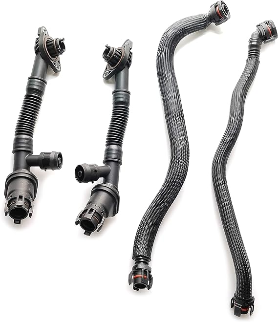 4 PCS Cyl. 1-4 & 5-8 Crankcase Vent Pipe Breather Hoses Replacement For ...