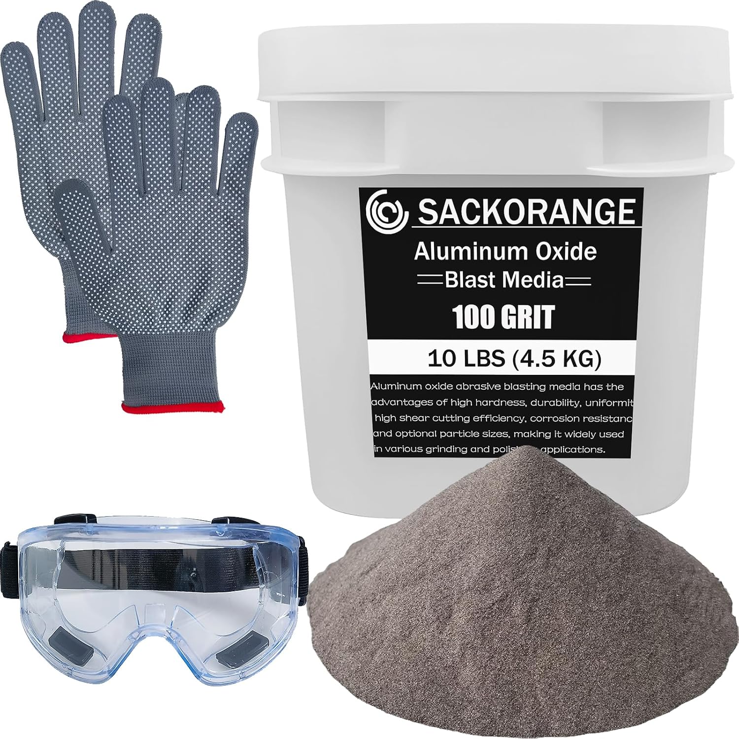 10 LBS #100 Grit Medium Aluminum Oxide Blast Media - Premium Long ...