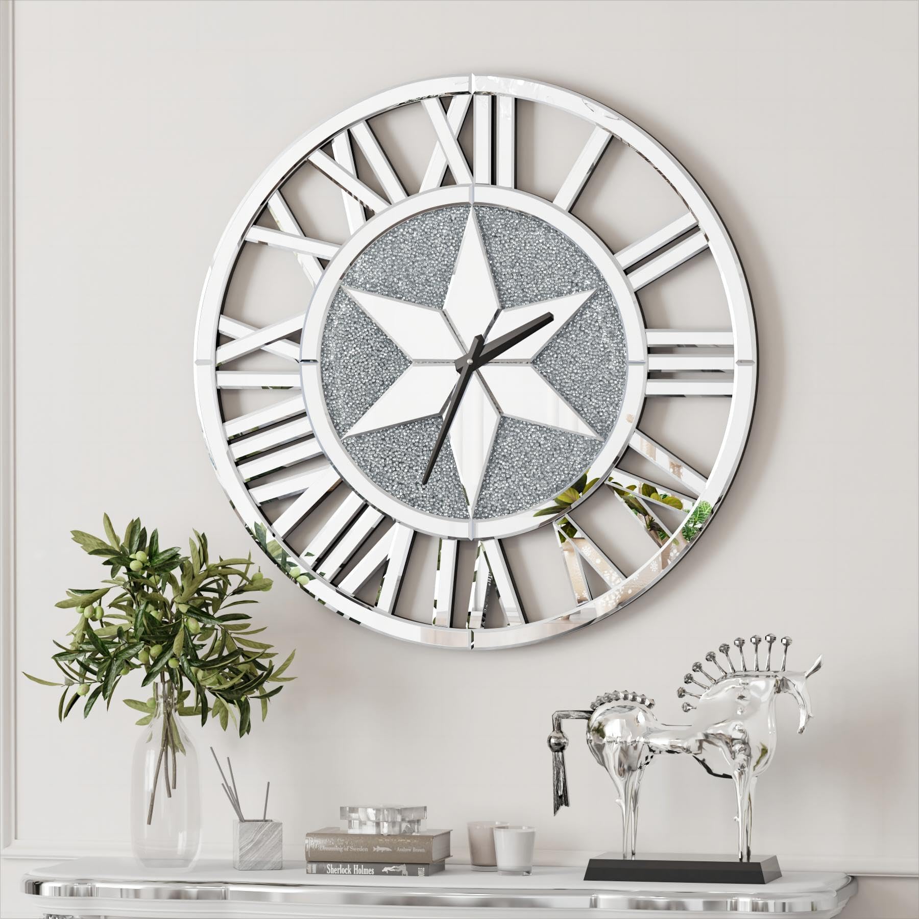 Amazon.com: Artloge Art Deco Wall Clock: 39.3x12.6 inch Oval Decorative ...