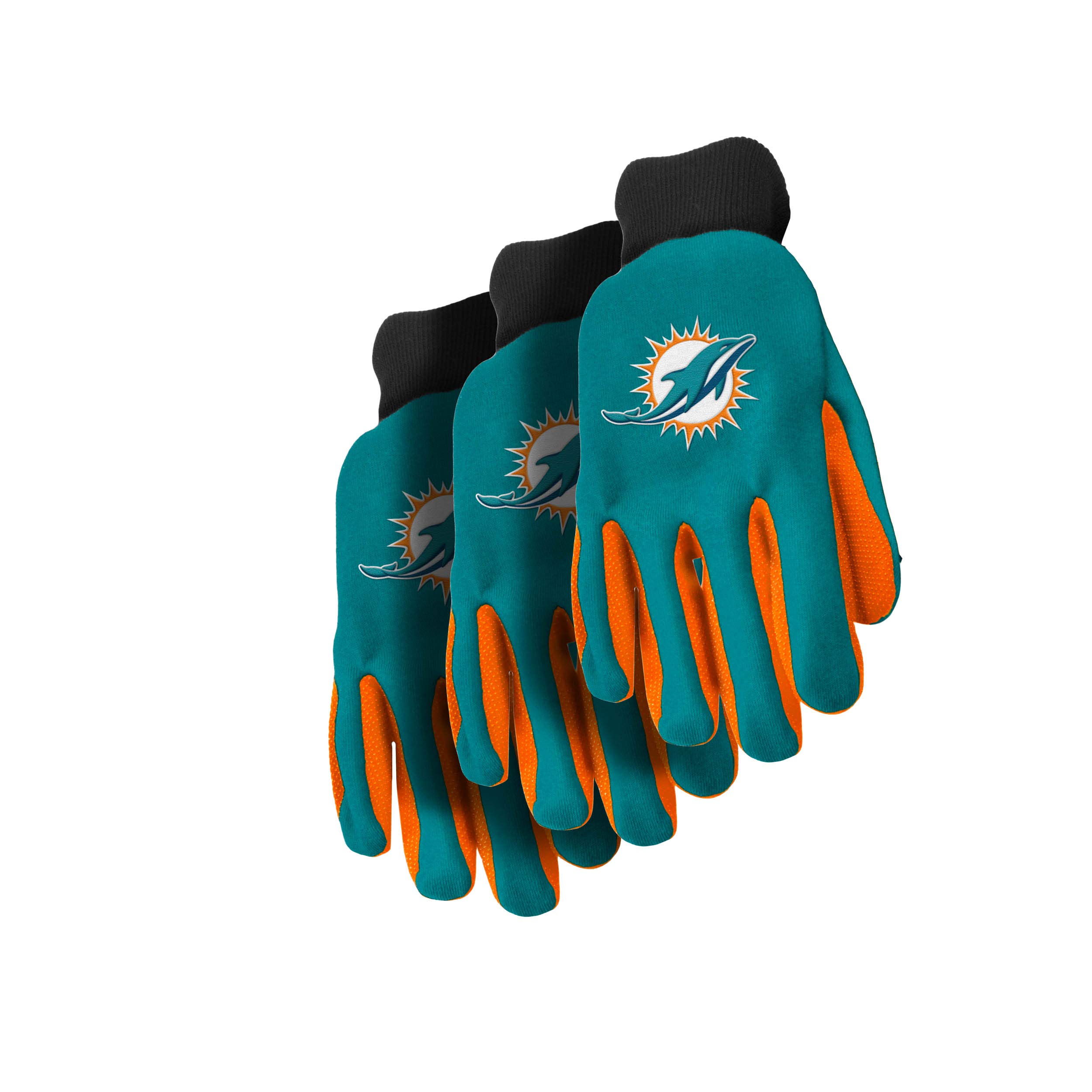 Snapklik.com : FOCO Miami Dolphins NFL Colored Palm Utility Work Gloves ...