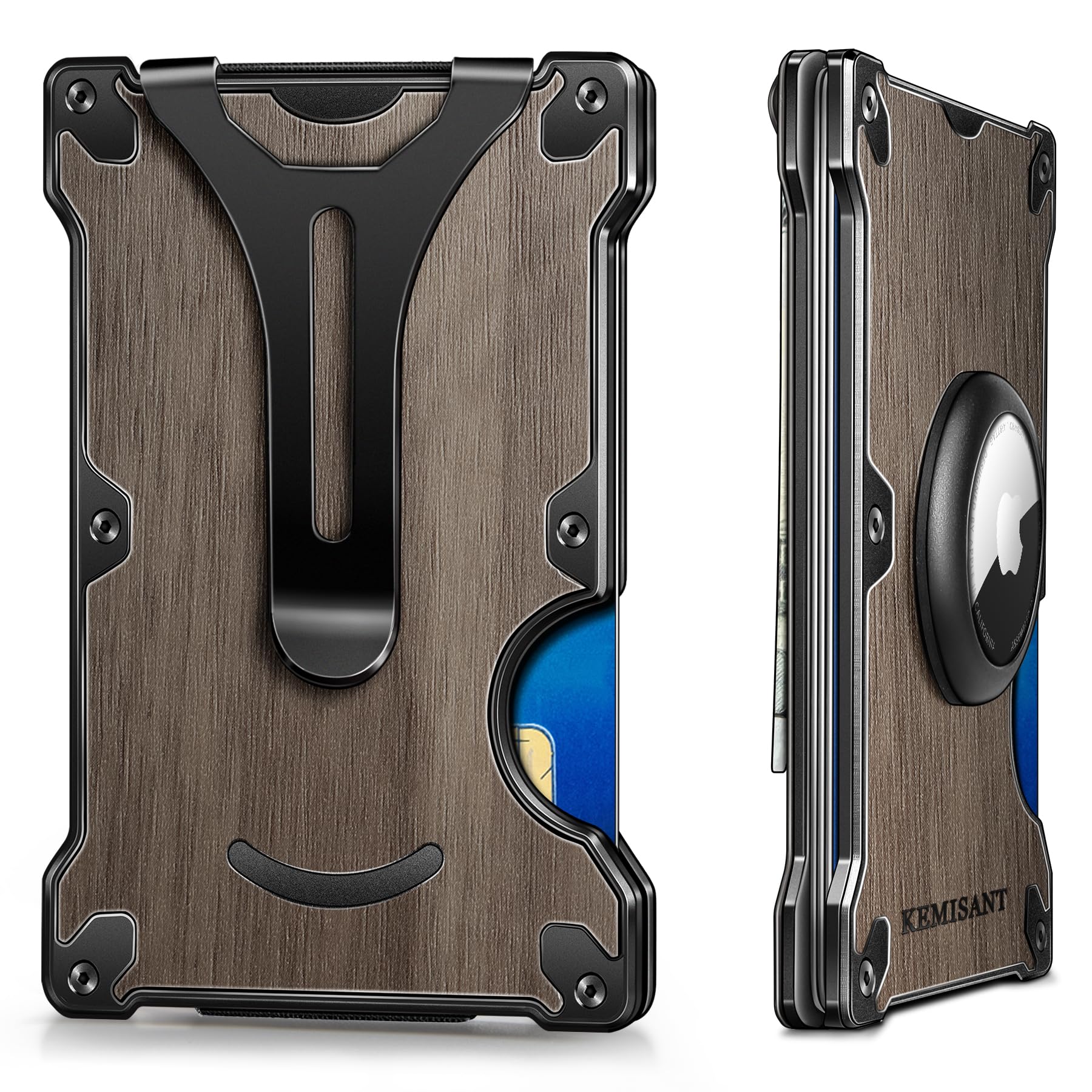 Amazon.com: KEMISANT Men Airtag Wallet, Slim Wallet Front Pocket Money ...