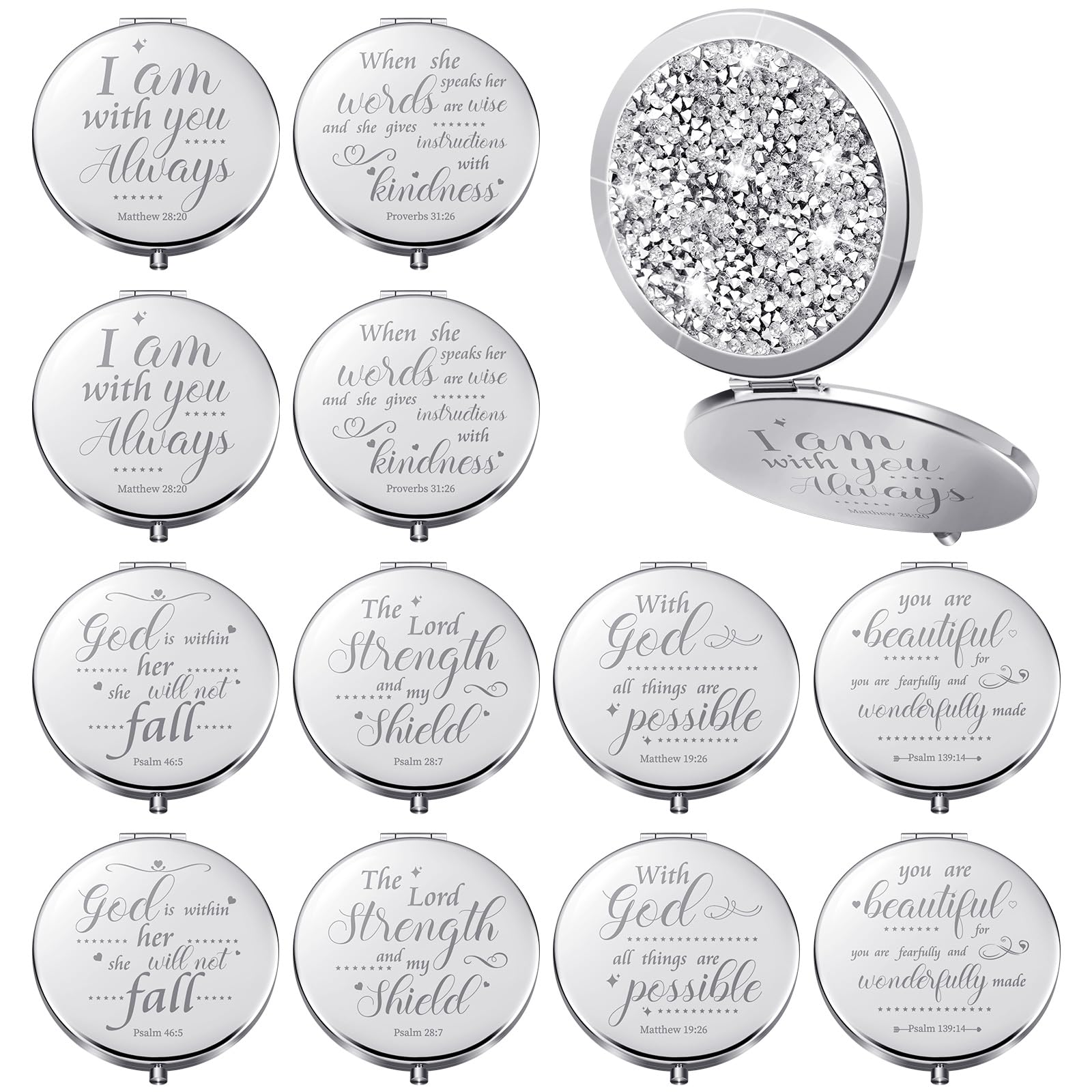 Amazon.com: Thyle 12 Pcs Christian Gifts for Women Bible Verse Compact ...