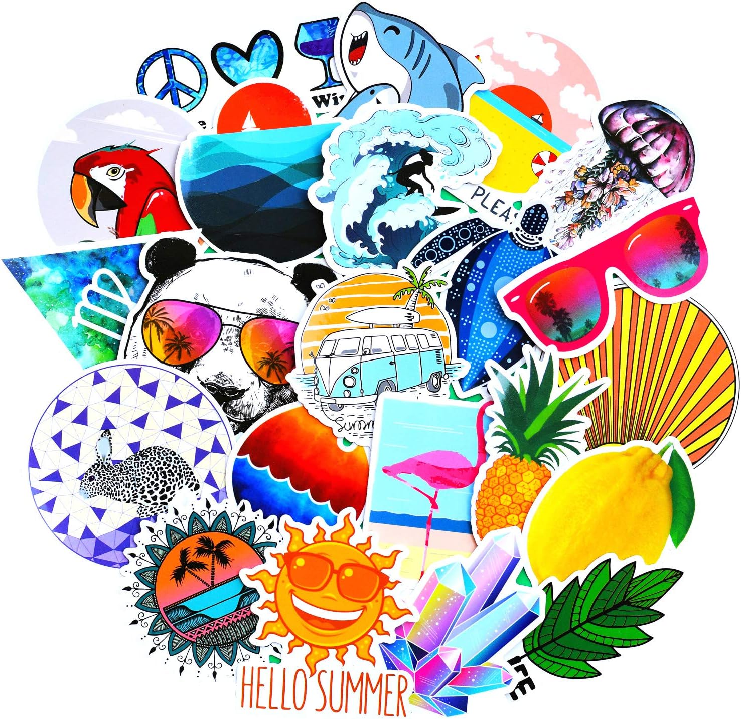 Amazon.com: Vsco Cute Stickers for Hydro flasks[100pcs] Summer Beach ...
