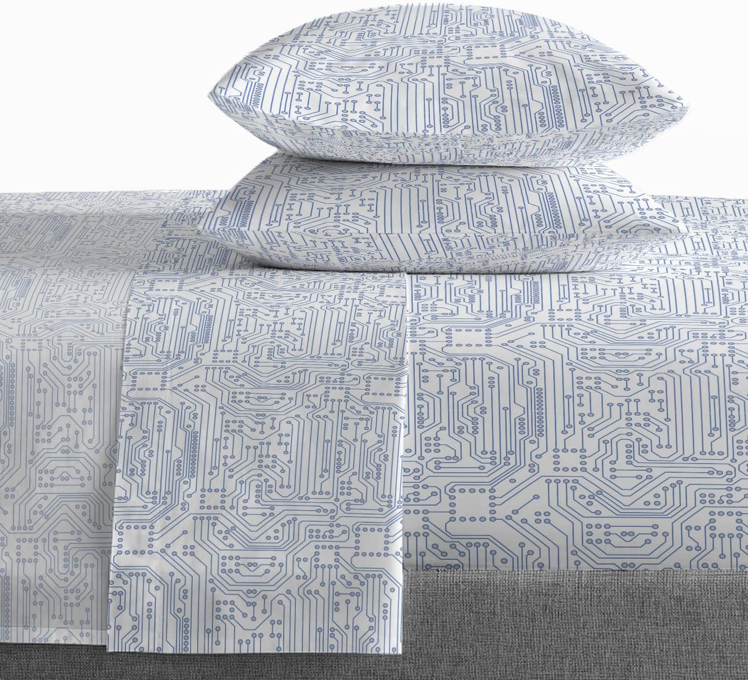 Amazon.com: Saturday Park Computer Chip Luxury Queen Sheet Set - 3 ...