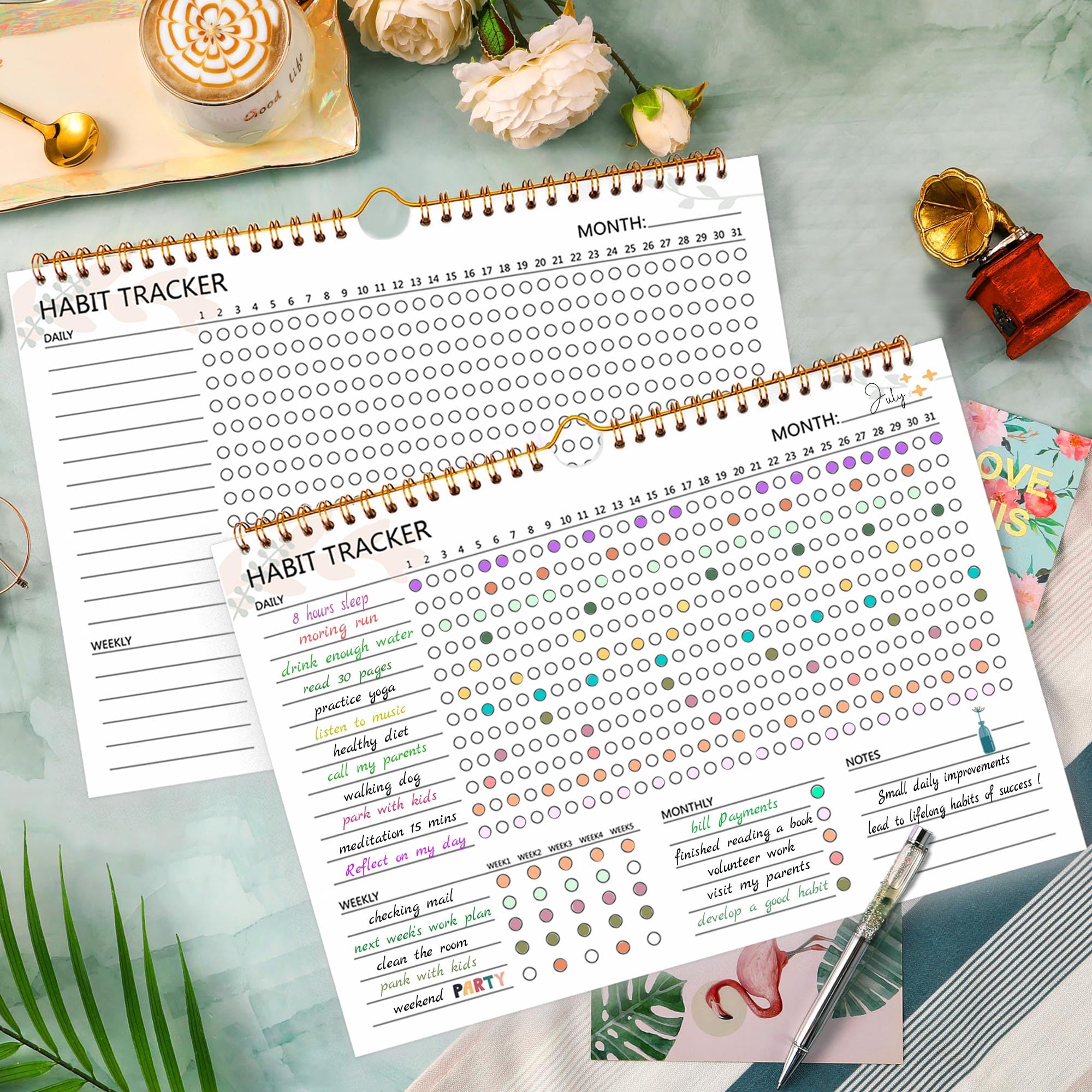 Snapklik.com : Habit Tracker Calendar - 12 Months Undated Daily Goal ...