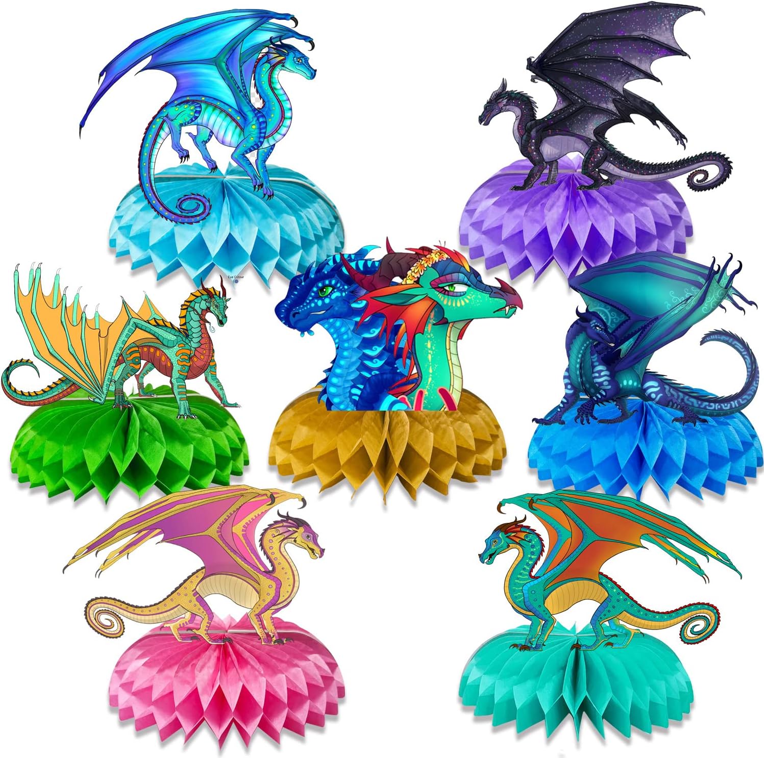 Amazon.com: Dragon Themed Honeycomb Display Platform Birthday Party ...