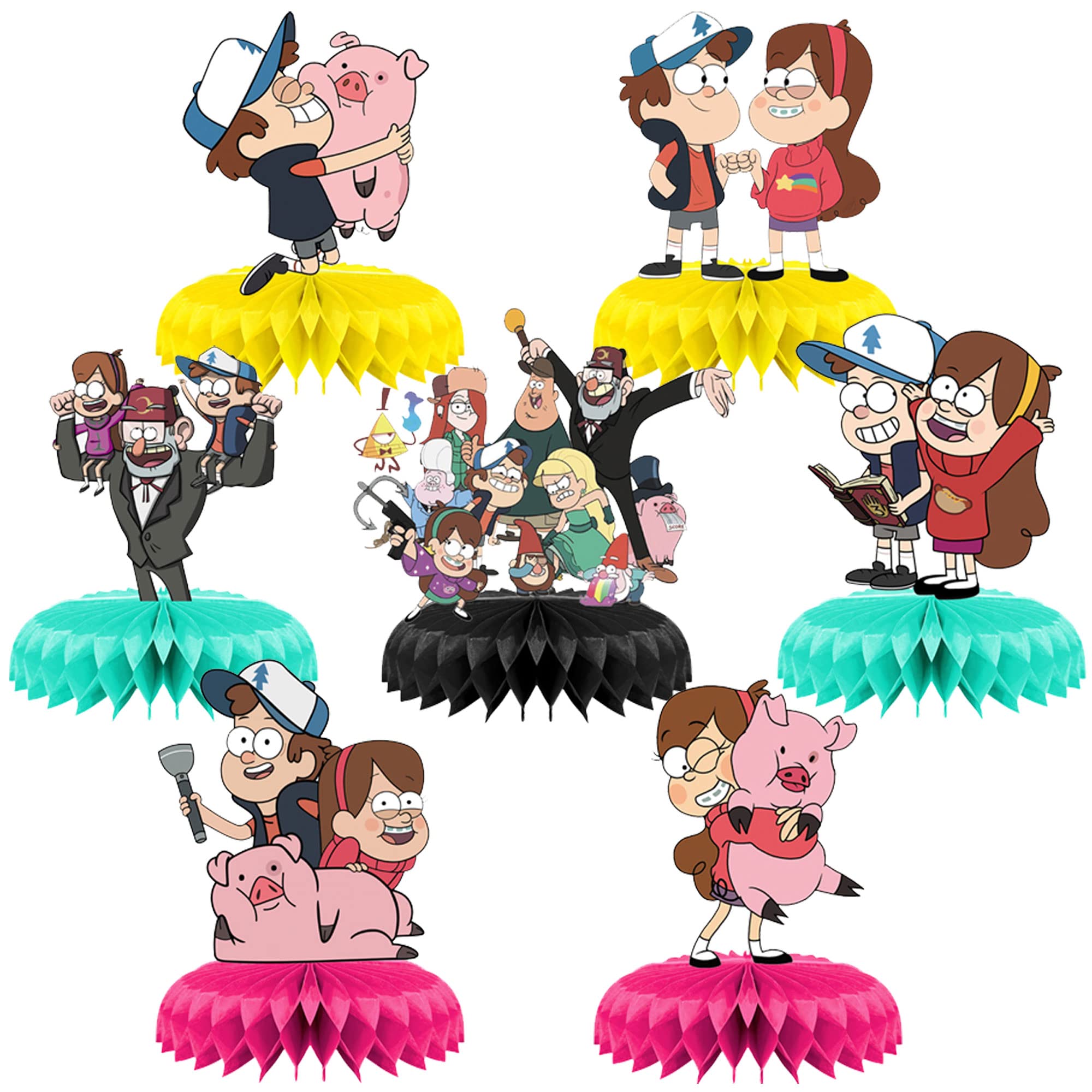 Buy Gravity Falls Party Decorations, 7 Pcs Gravity Falls Honeycomb Centerpieces, Gravity Falls ...