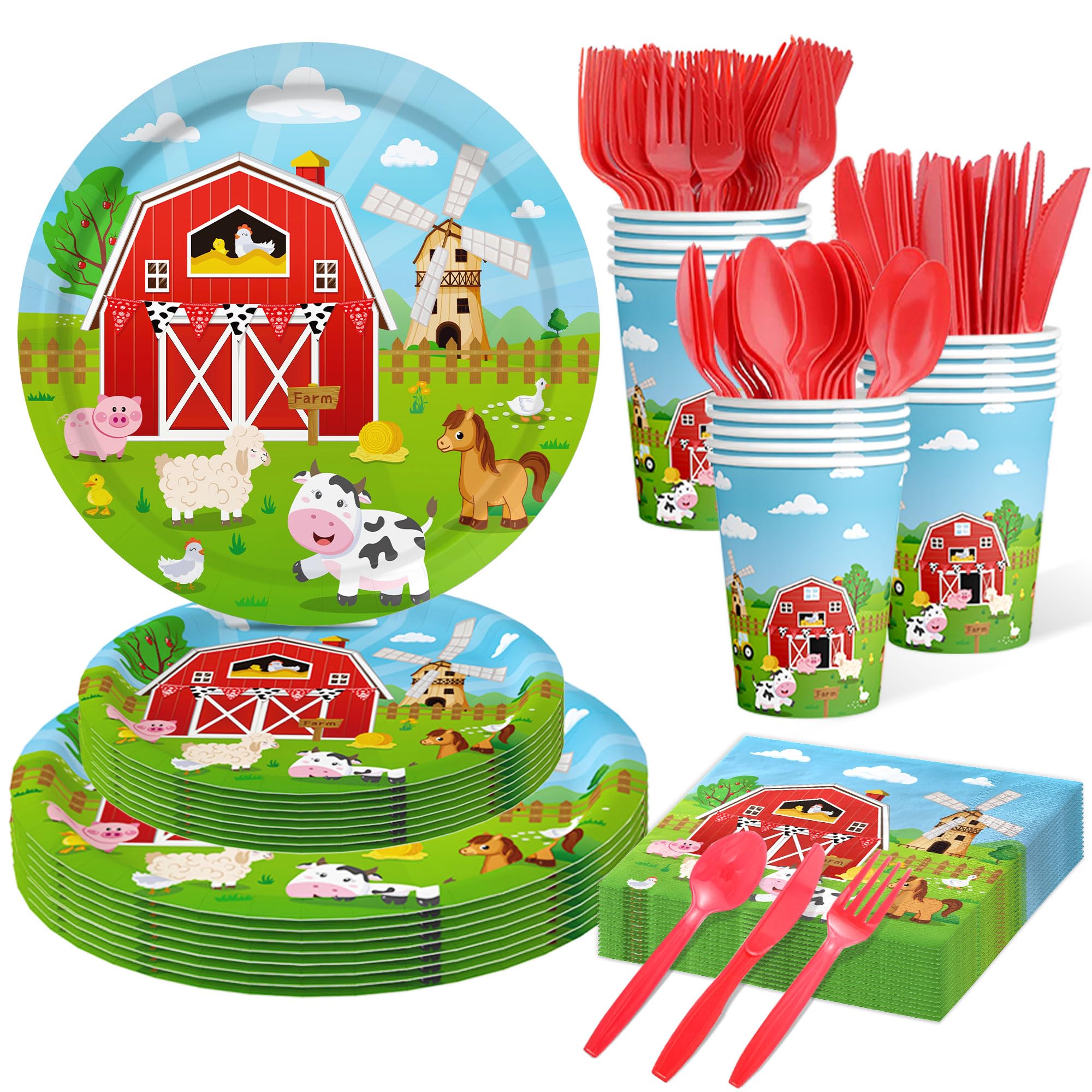 Amazon.com: Farm Animal Birthday Party Decorations Farm Plates ...